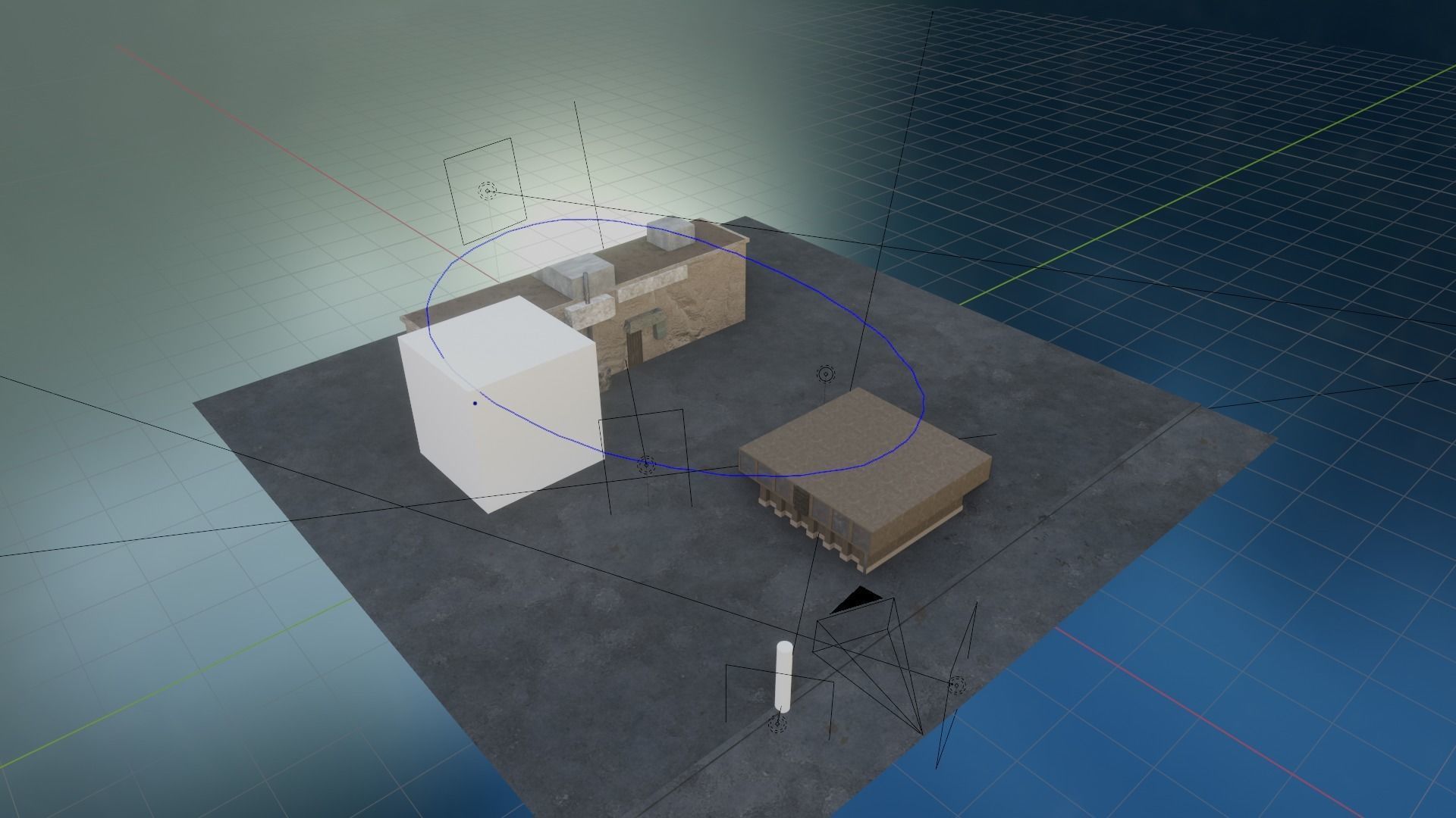 3D model SILENT DEPOT AREA - Low Poly concept art scene VR / AR / low ...