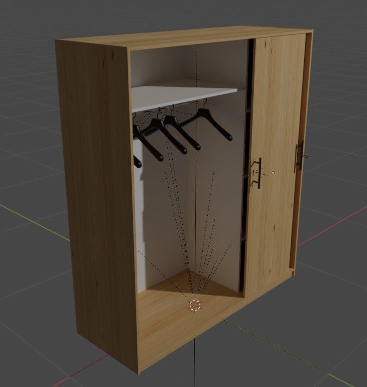 3D model Clothing Wardrobe with sliding doors VR / AR / low-poly | CGTrader