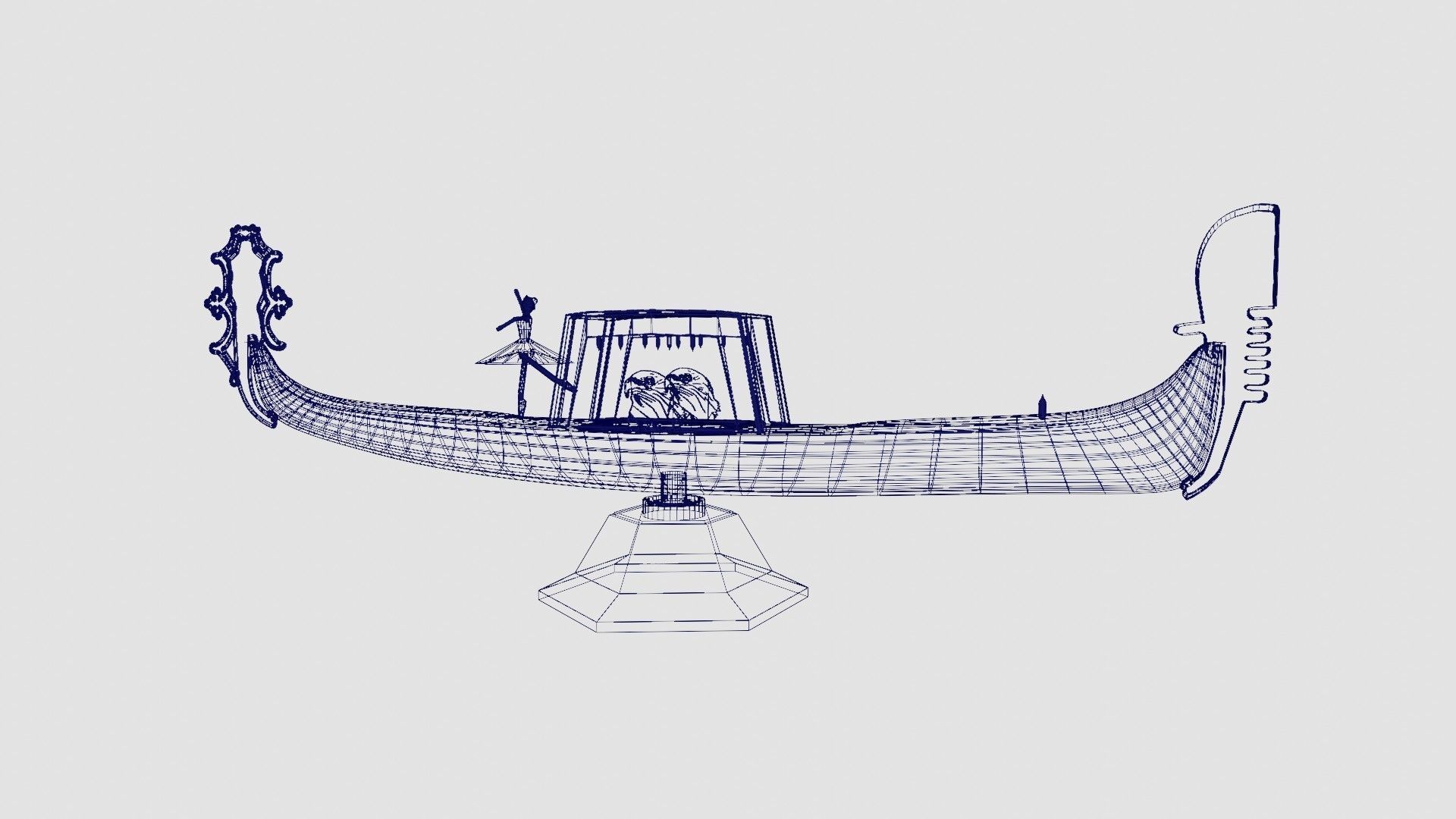 gondel gondola romantic ship with ballerina 3D model | CGTrader