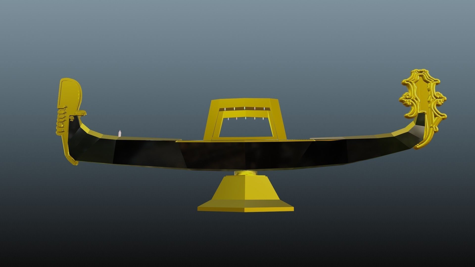 Venetian gondola gondel romantic ship figurine low poly 3D model | CGTrader