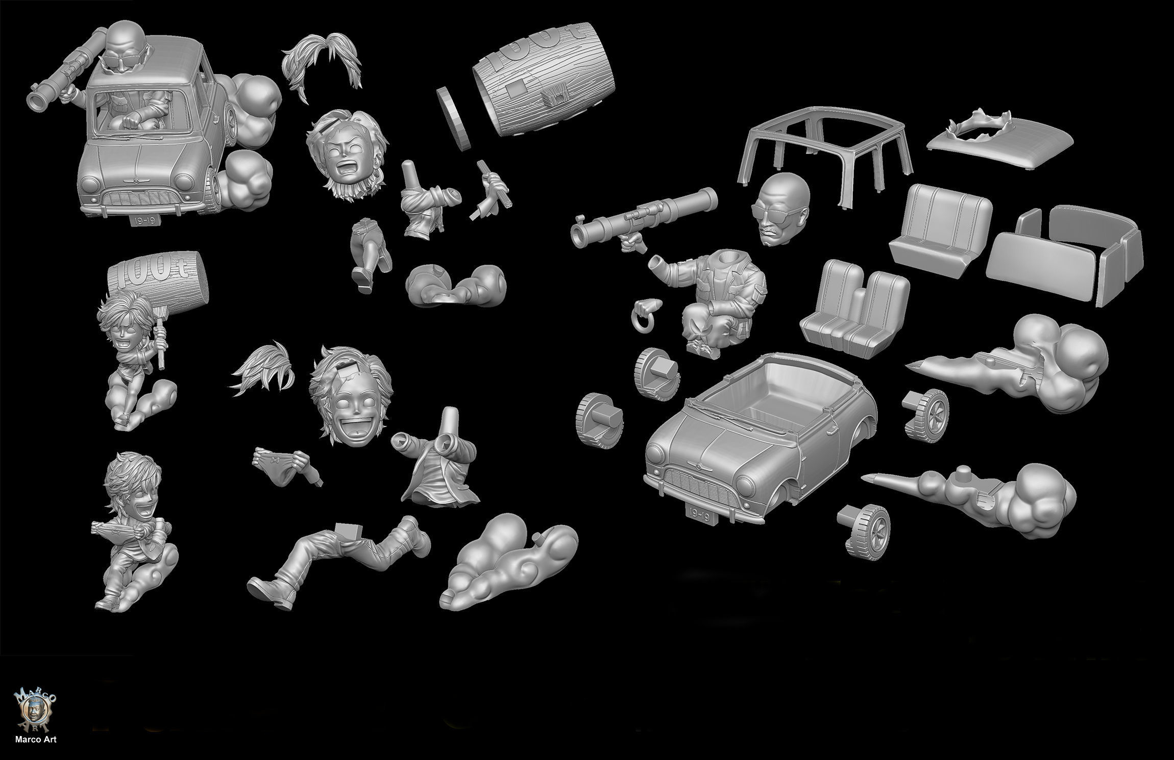 Q City Hunter stl file 3D model 3D printable | CGTrader