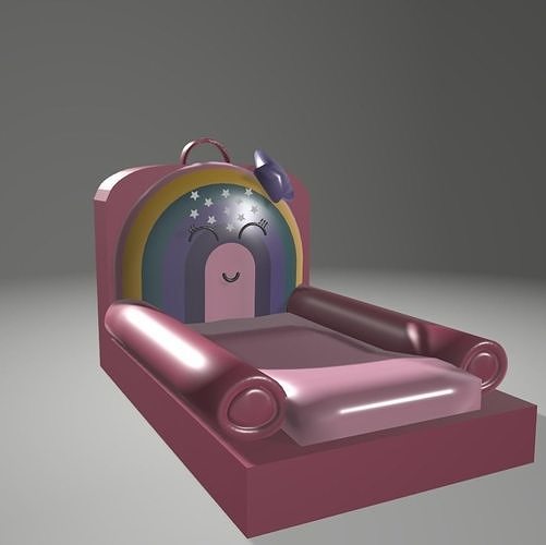 Cute sofa bed for girl room free VR / AR / low-poly 3D model rigged ...