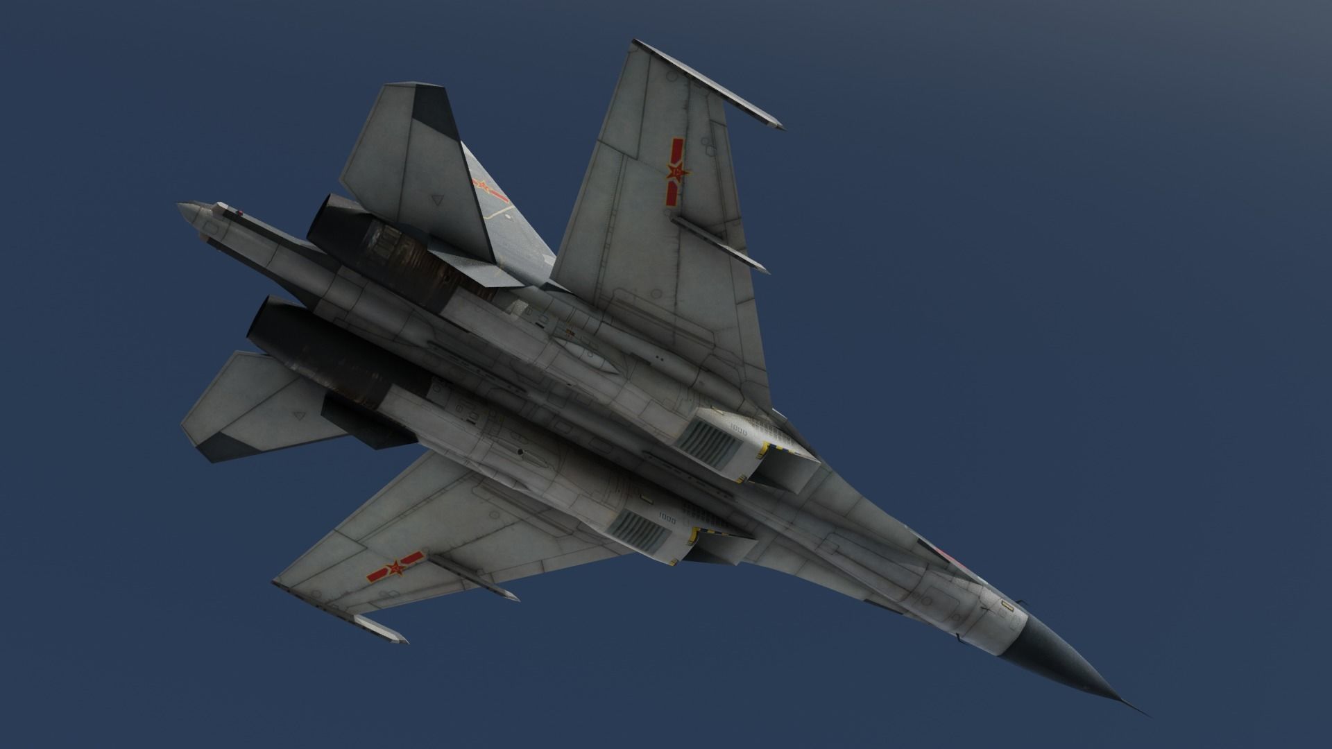 3D model Chinese J16 fighter jet Hand painted Low-poly game model VR ...