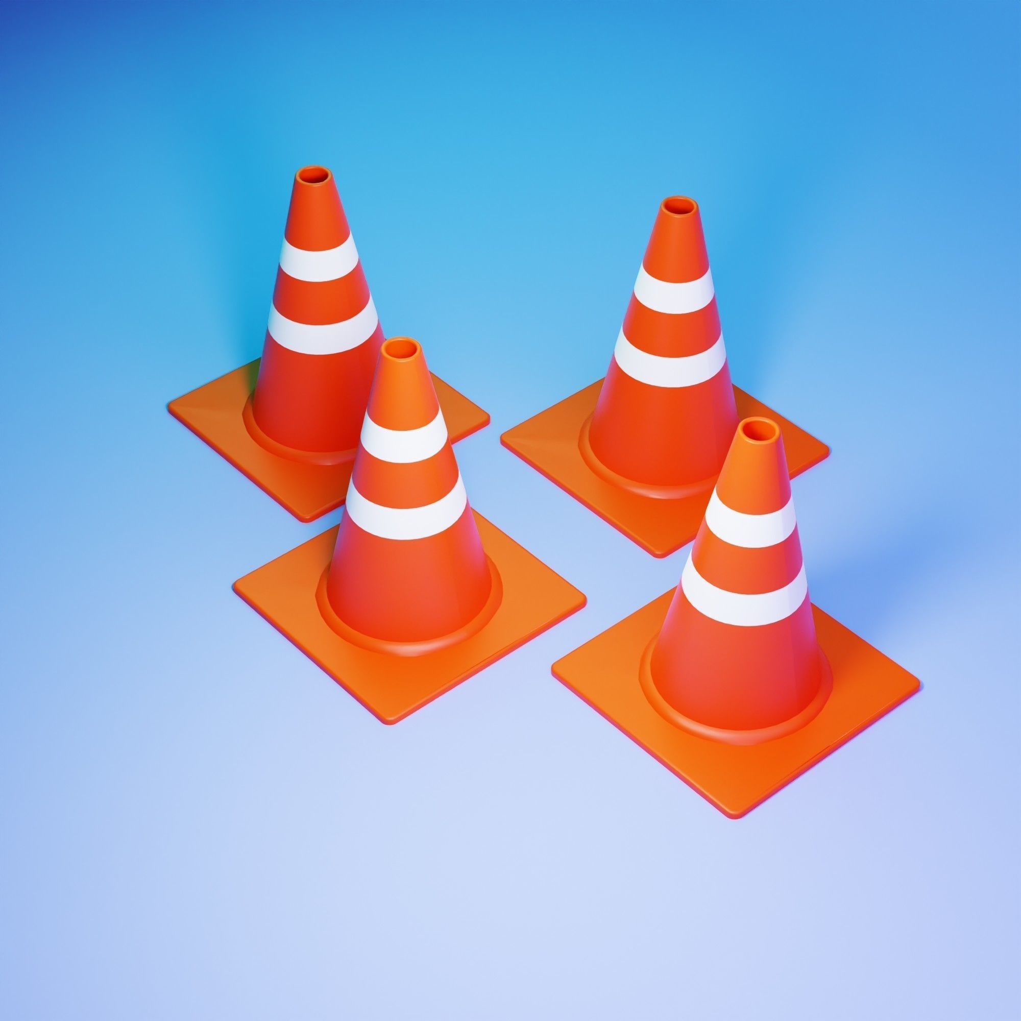 3d model of an orange cone to mark dangerous or prohibited areas 3D ...
