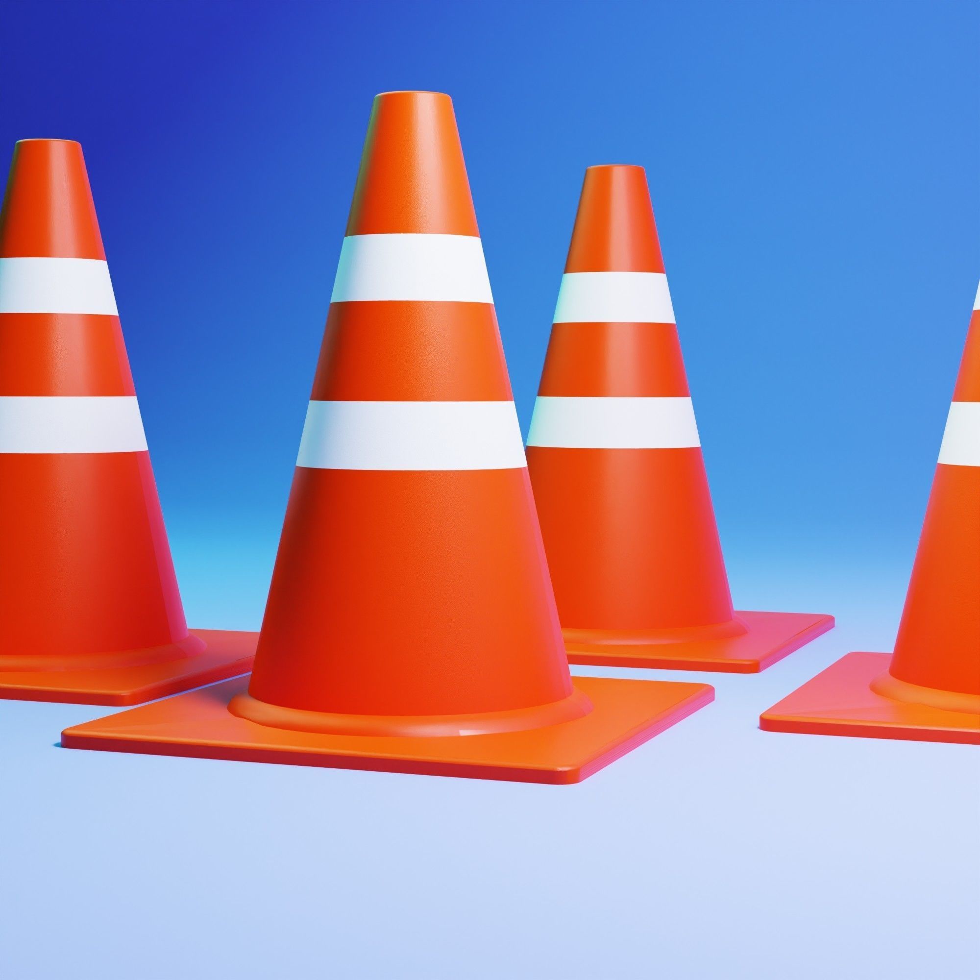 3d model of an orange cone to mark dangerous or prohibited areas 3D ...