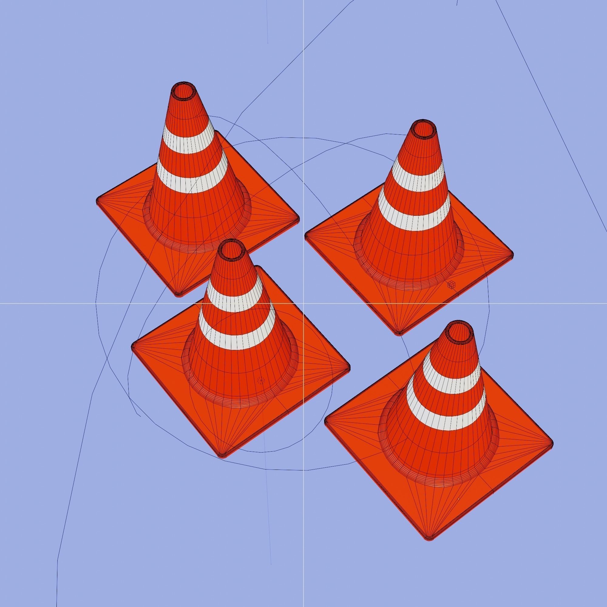 3d model of an orange cone to mark dangerous or prohibited areas 3D ...