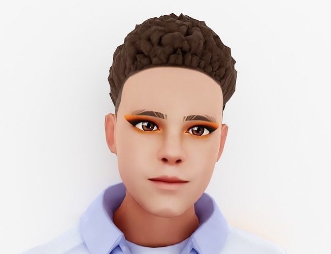 3D model 3d girl character AE1245 rigid ready avatar VR / AR / low-poly ...