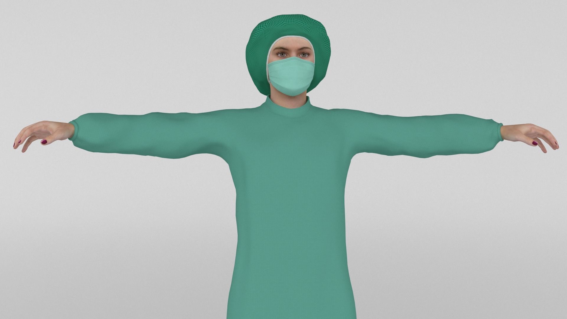 Patient person in scrub suit 3D model | CGTrader