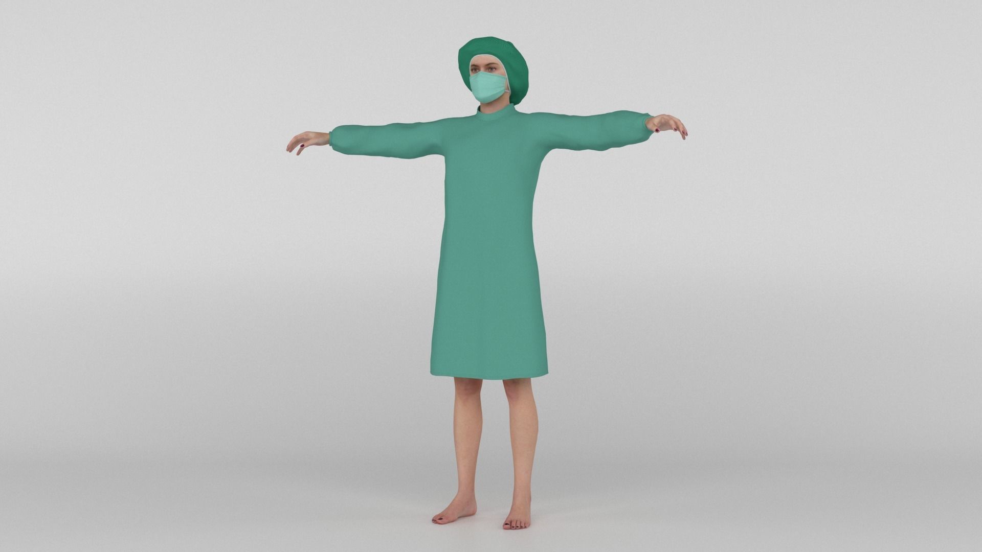 Patient person in scrub suit 3D model | CGTrader