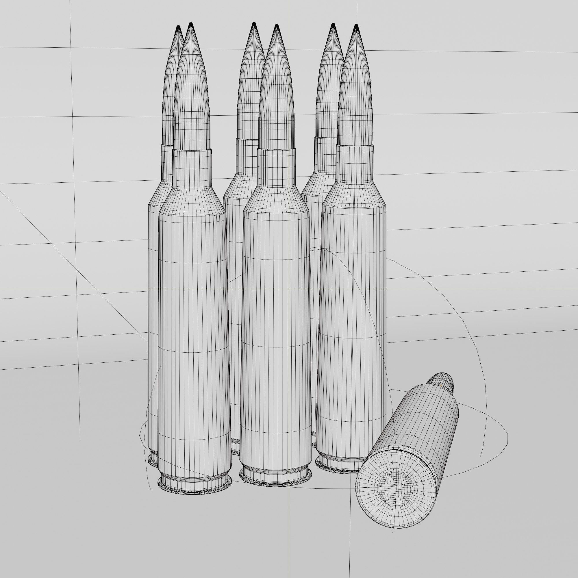 3d model of several bullets for ak 47 3D model | CGTrader