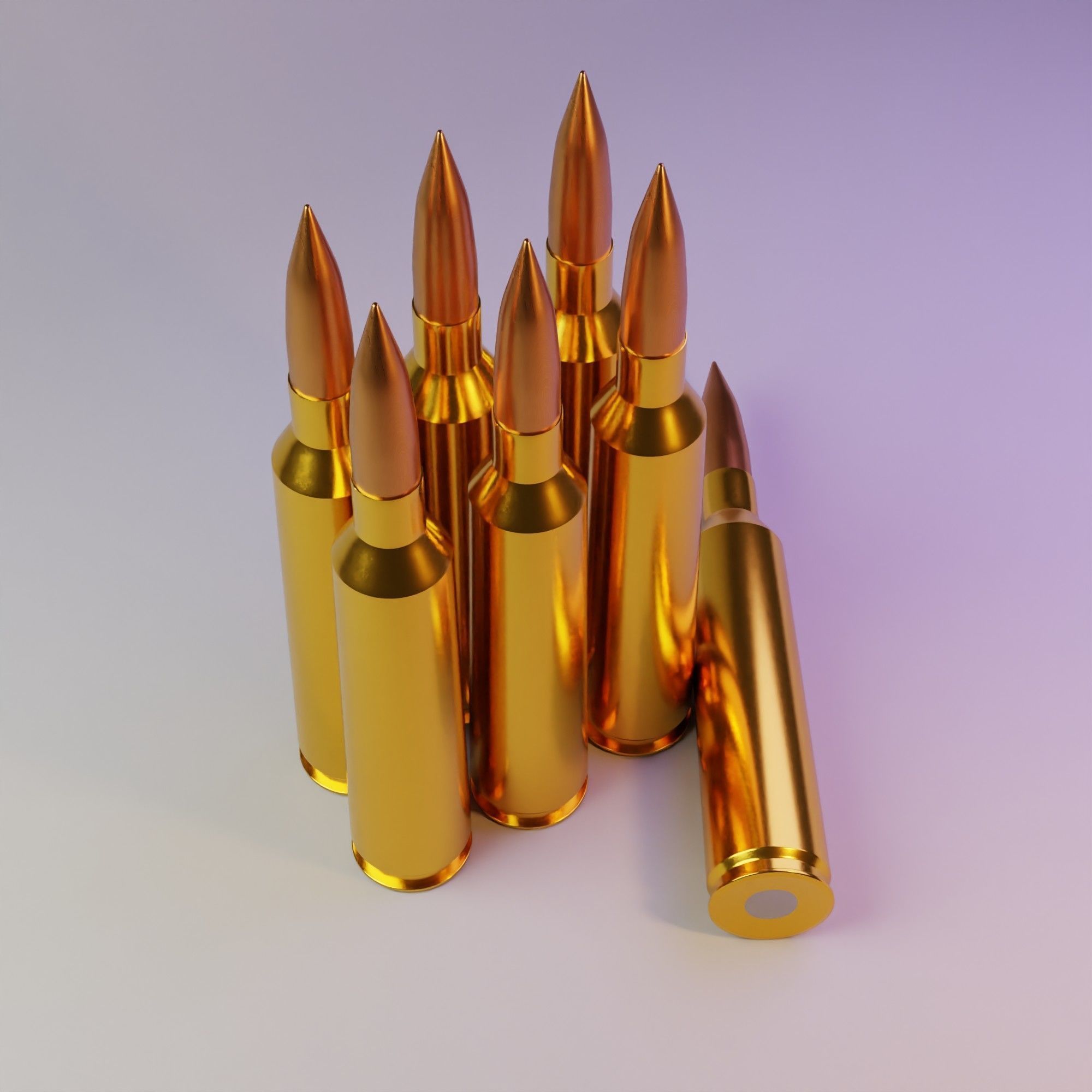 3d model of several bullets for ak 47 3D model | CGTrader