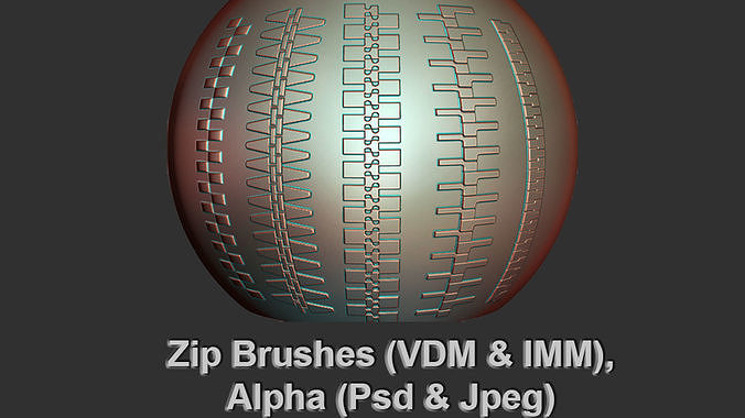 13 Zip Brushes and Alpha Maps 3D model | CGTrader