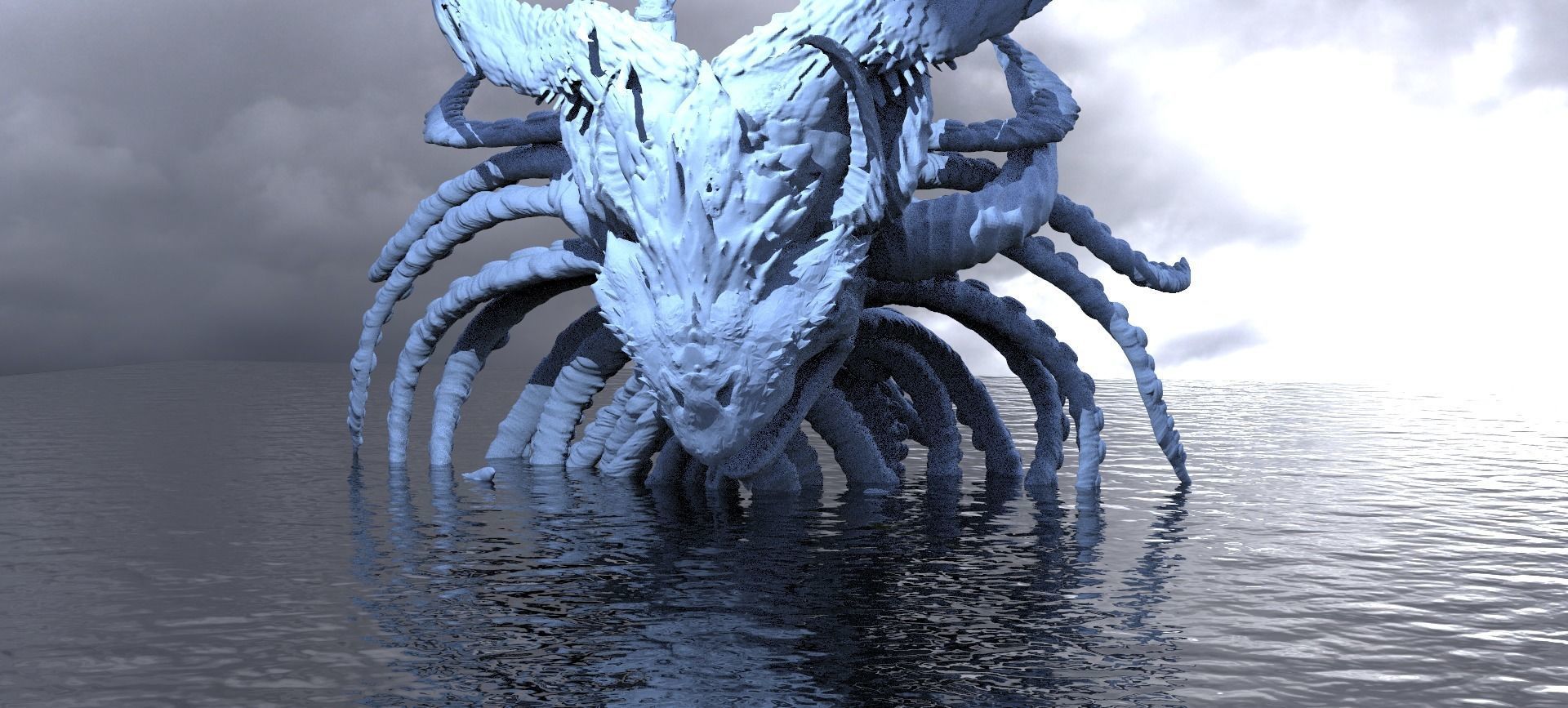 Cthulhu Squid monster sculpture Deep Sea 3D model | CGTrader