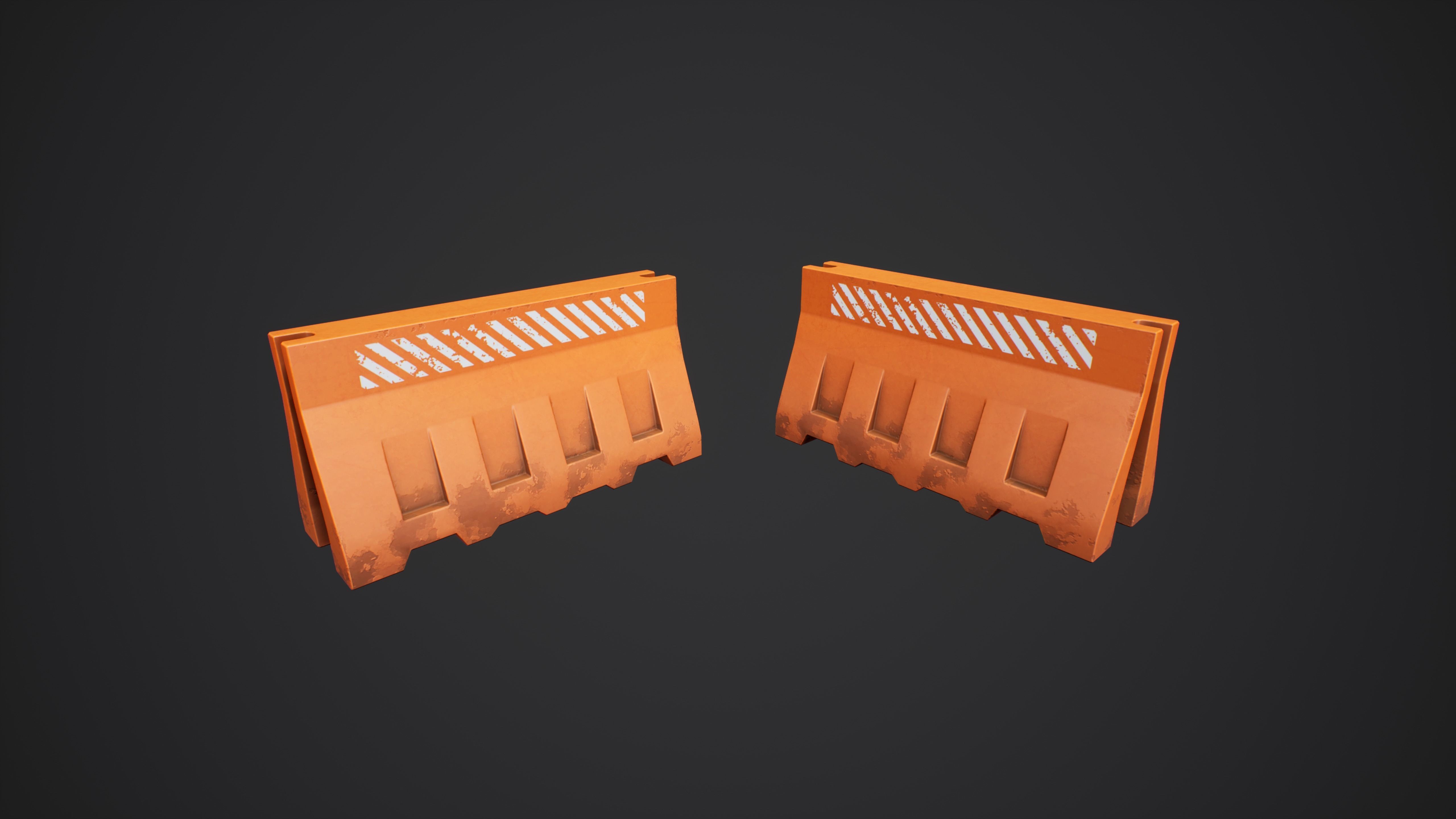 3D model Stylized Traffic Barricade VR / AR / low-poly | CGTrader