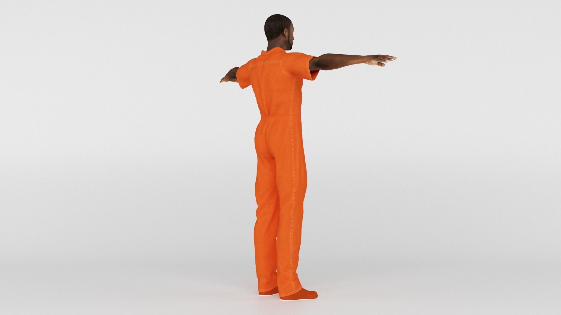 Prisoner man in orange prison jumpsuit 3D model | CGTrader