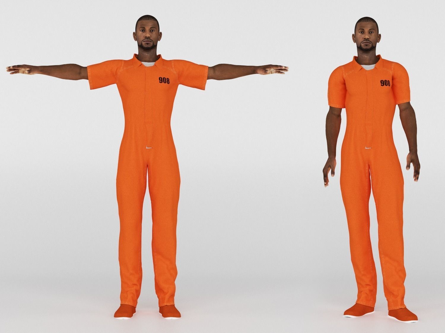 Prisoner man in orange prison jumpsuit 3D model | CGTrader