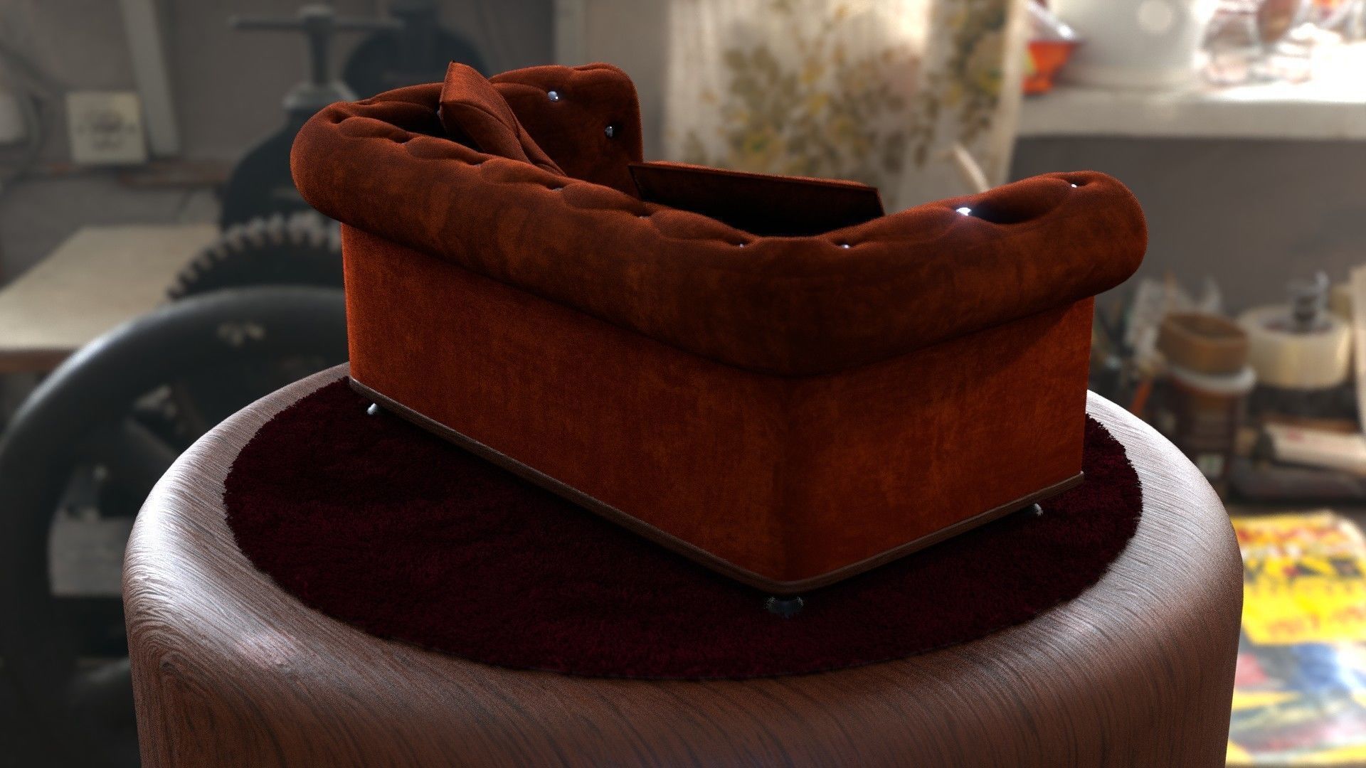 3D model Chesterfield sofa lowpoly and subdivideable VR / AR / low-poly ...