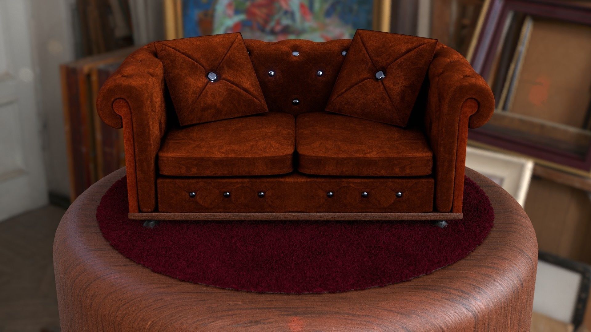 3D model Chesterfield sofa lowpoly and subdivideable VR / AR / low-poly ...