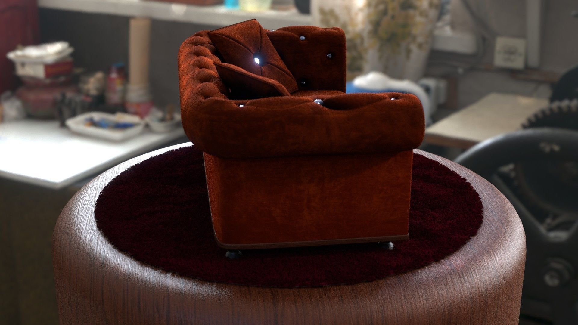 3D model Chesterfield sofa lowpoly and subdivideable VR / AR / low-poly ...