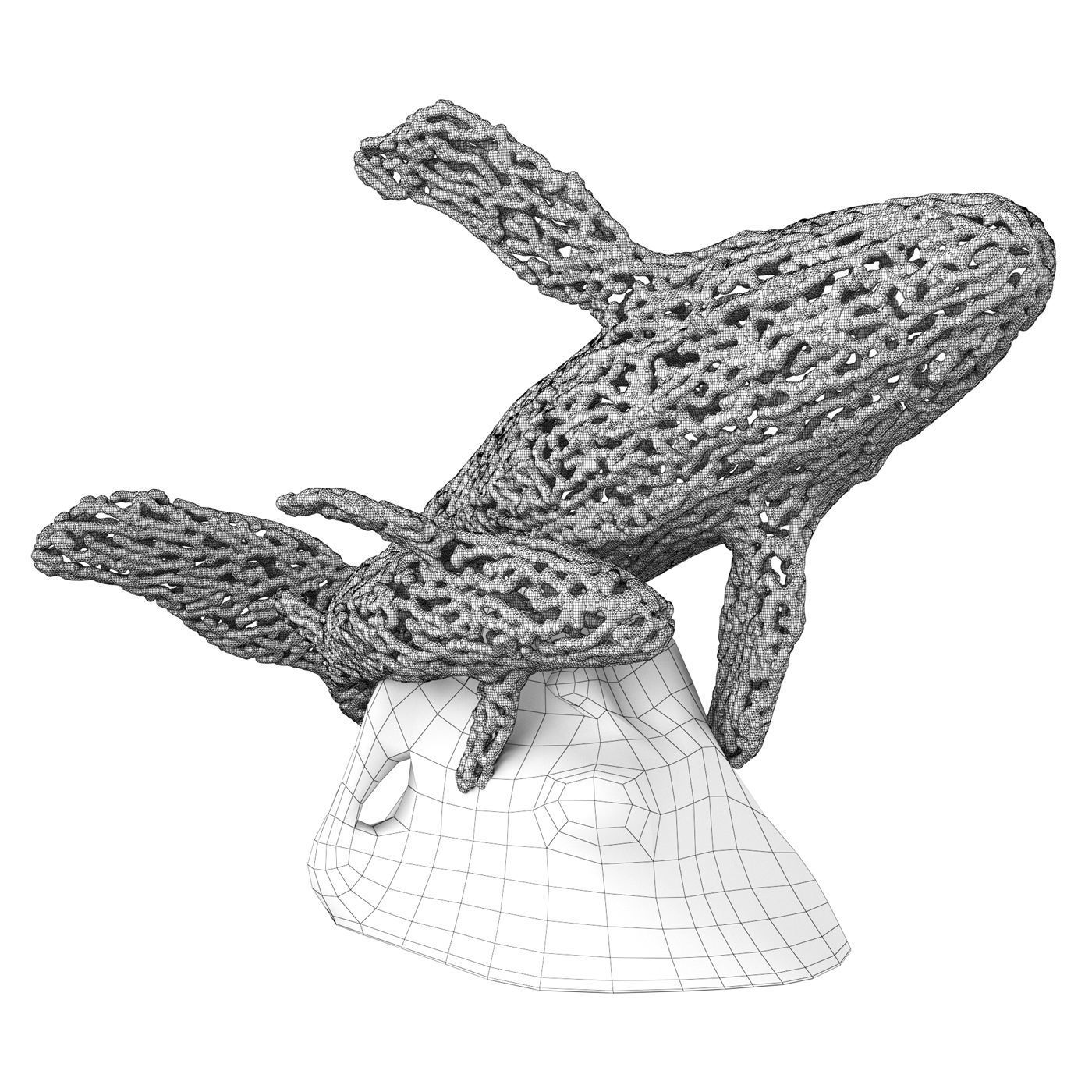 Bronze statue of Whales 3D model | CGTrader