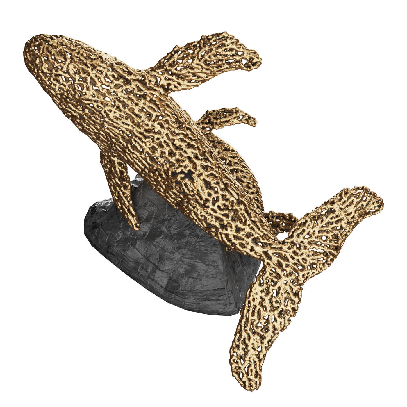 Bronze statue of Whales 3D model | CGTrader