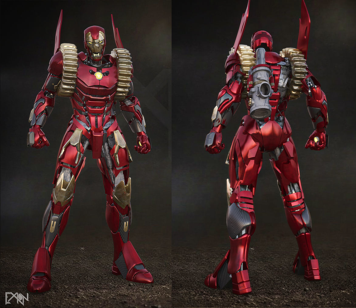 Iron Man MK63 Godbuster Armor 3D model rigged | CGTrader