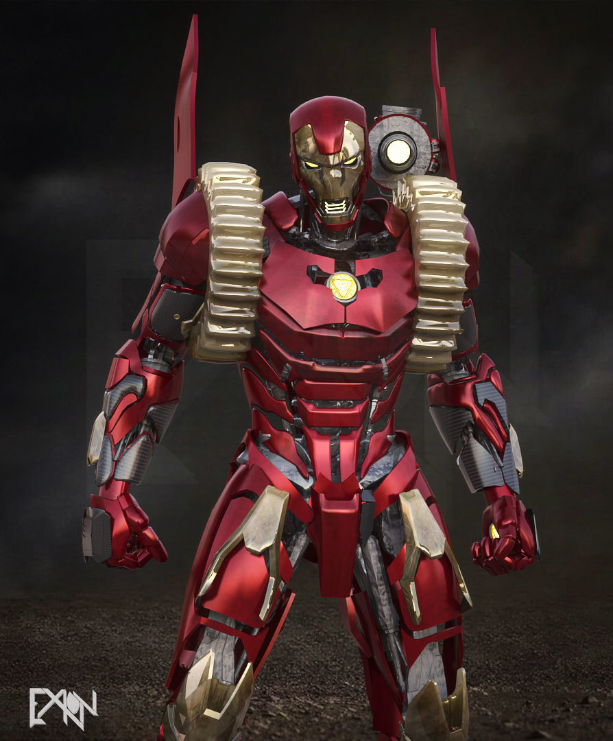Iron Man MK63 Godbuster Armor 3D model rigged | CGTrader