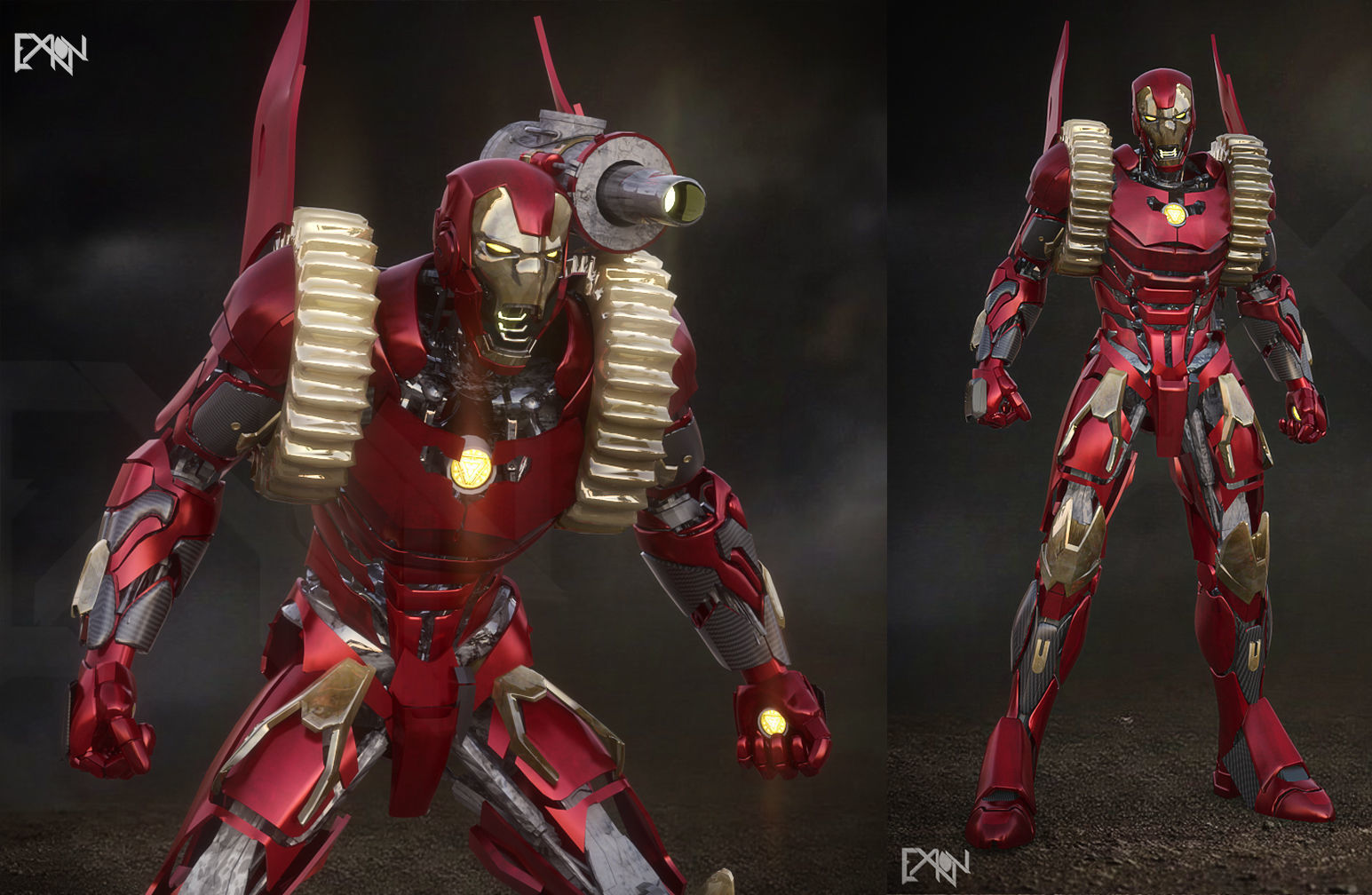 Iron Man MK63 Godbuster Armor 3D model rigged | CGTrader