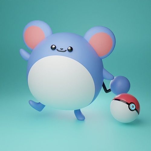 Pokemon Marill 3D model animated | CGTrader