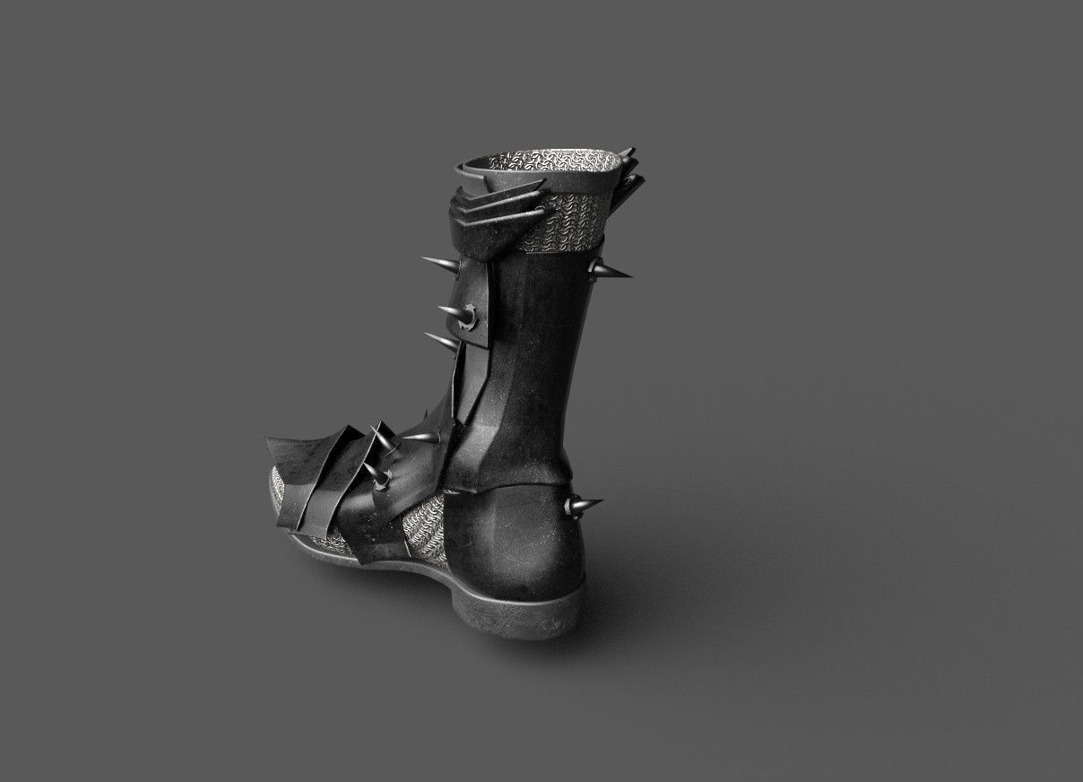 3D model Mediaval metal knight boots VR / AR / low-poly | CGTrader