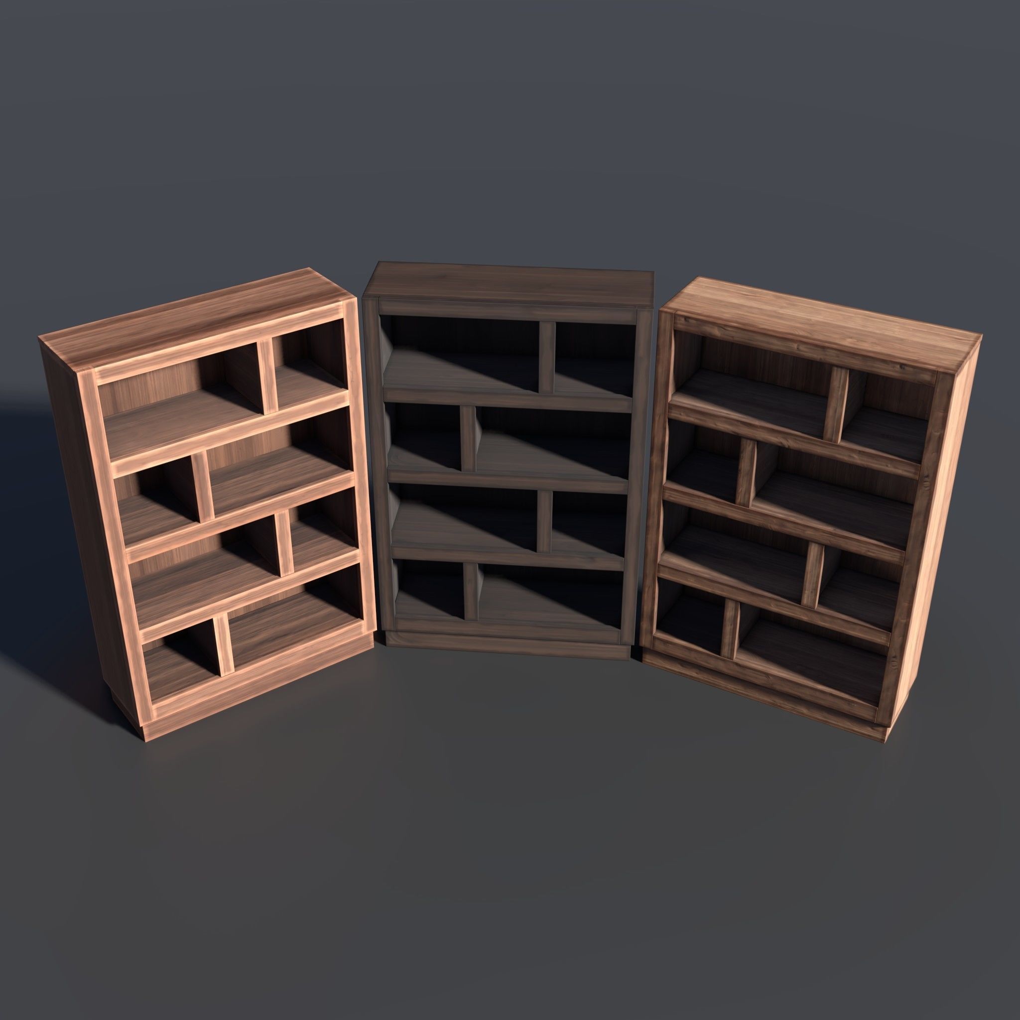 3D model Wooden Bookcases VR / AR / low-poly | CGTrader