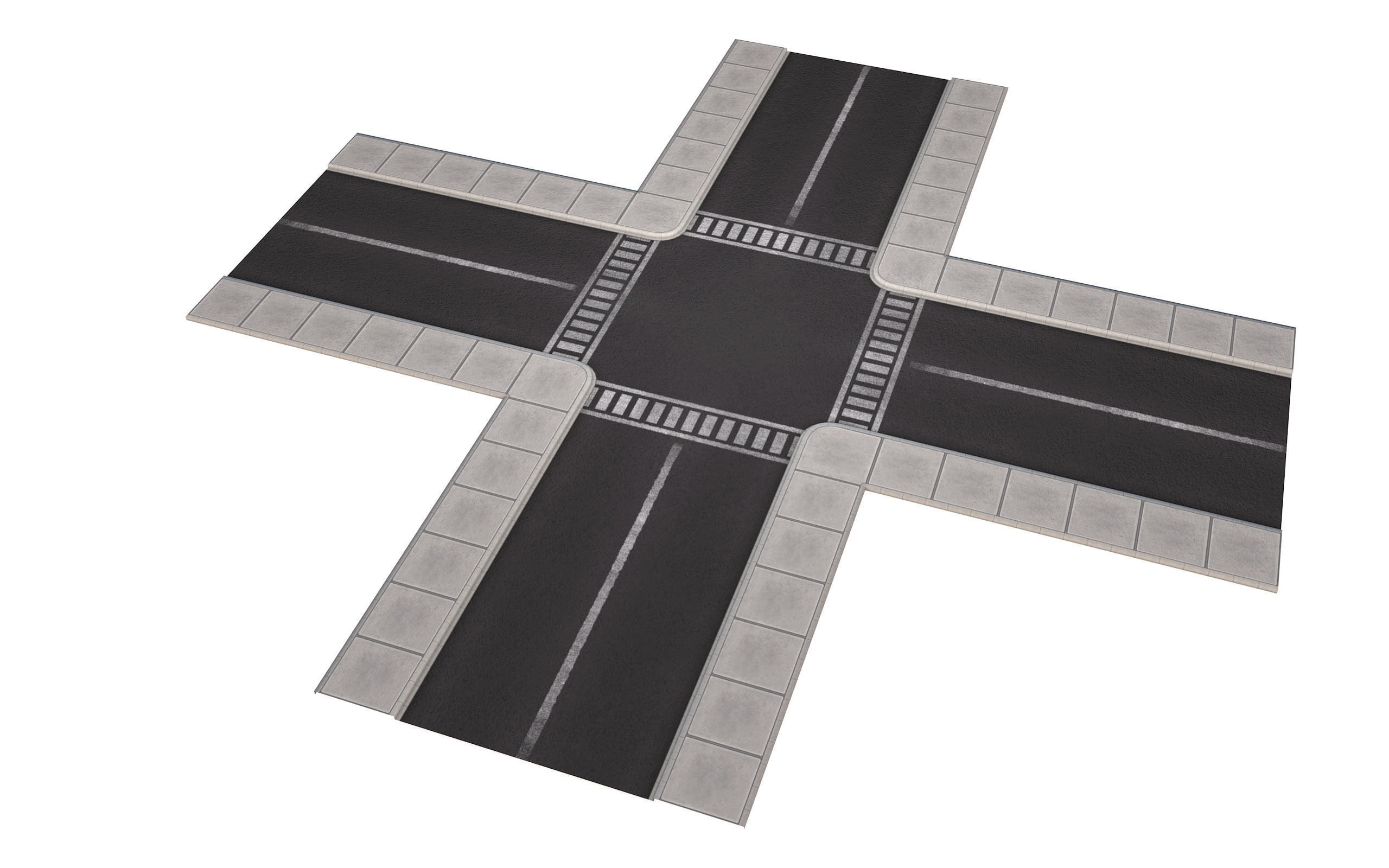 3D model Street Road Pack Lowpoly City Road VR / AR / low-poly | CGTrader