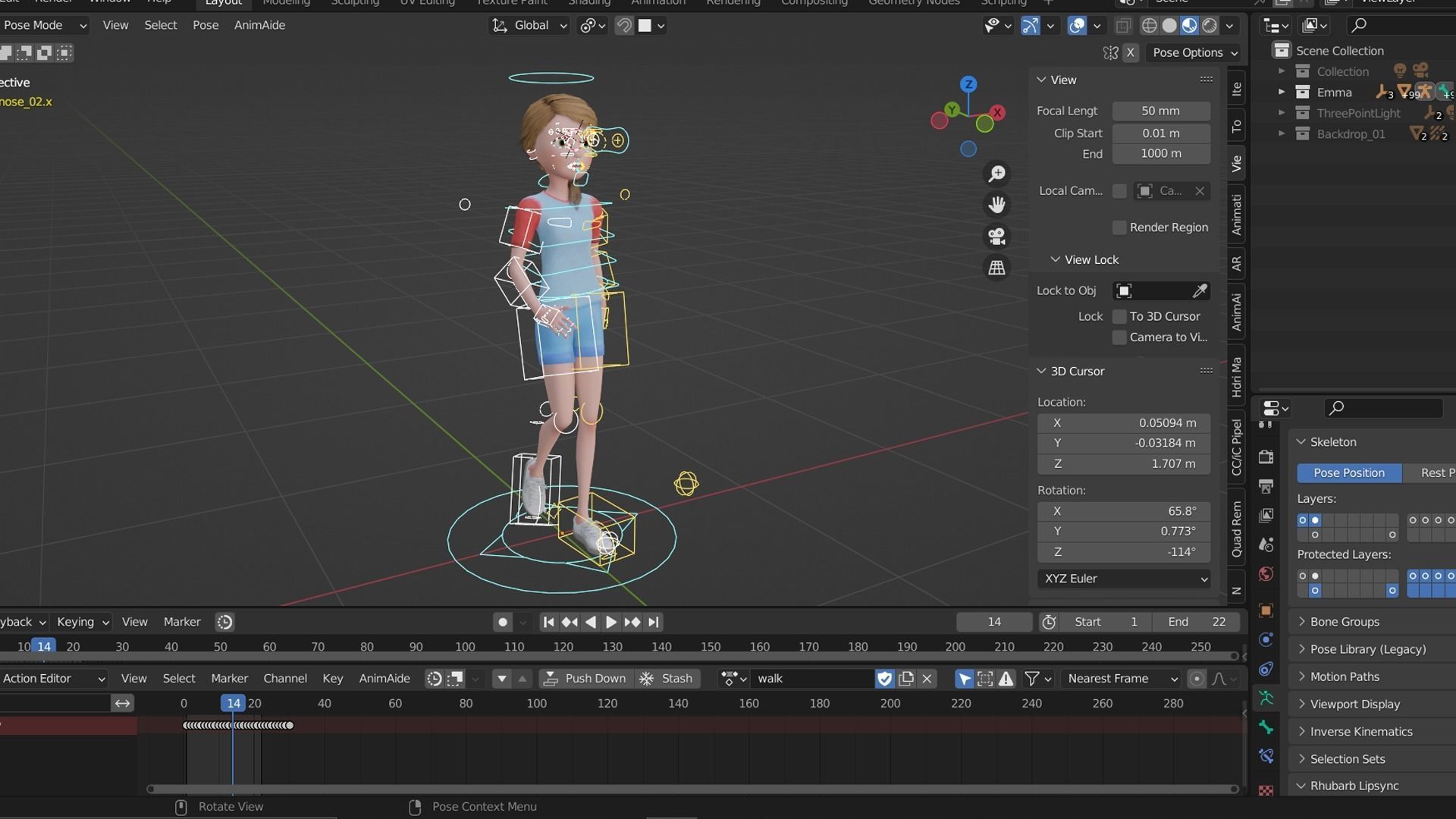 3D model Emma and lucas Cartoon character with control Rig Low-poly VR ...