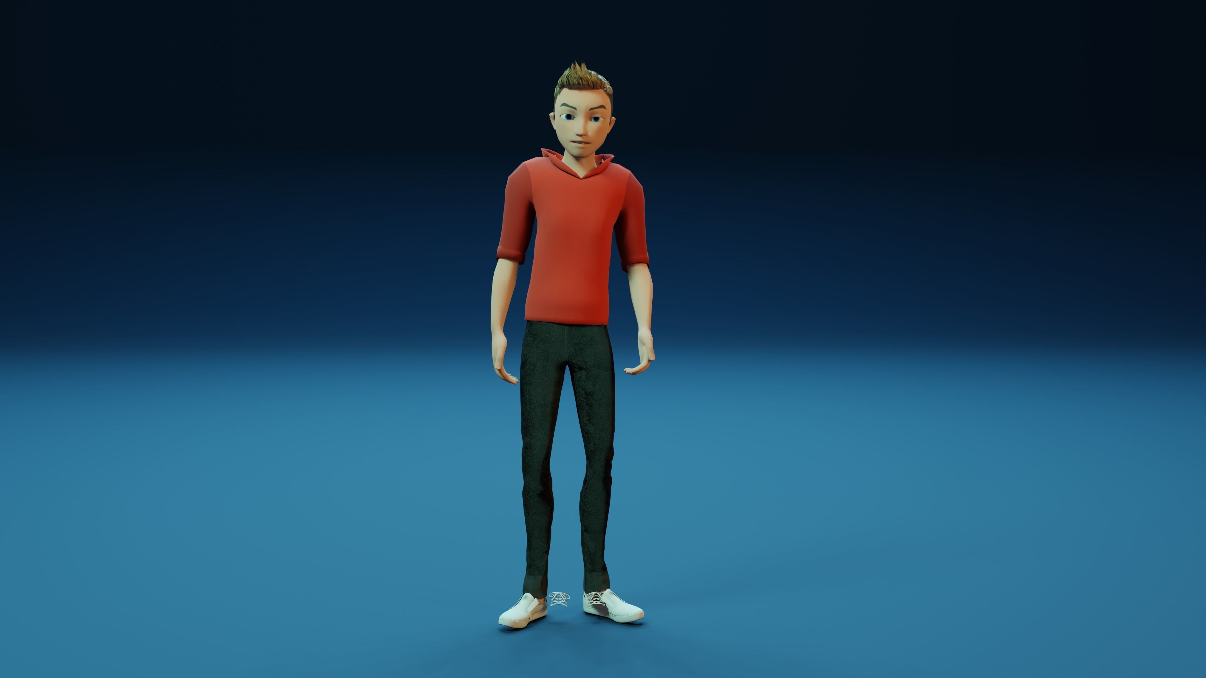 3D model Emma and lucas Cartoon character with control Rig Low-poly VR ...