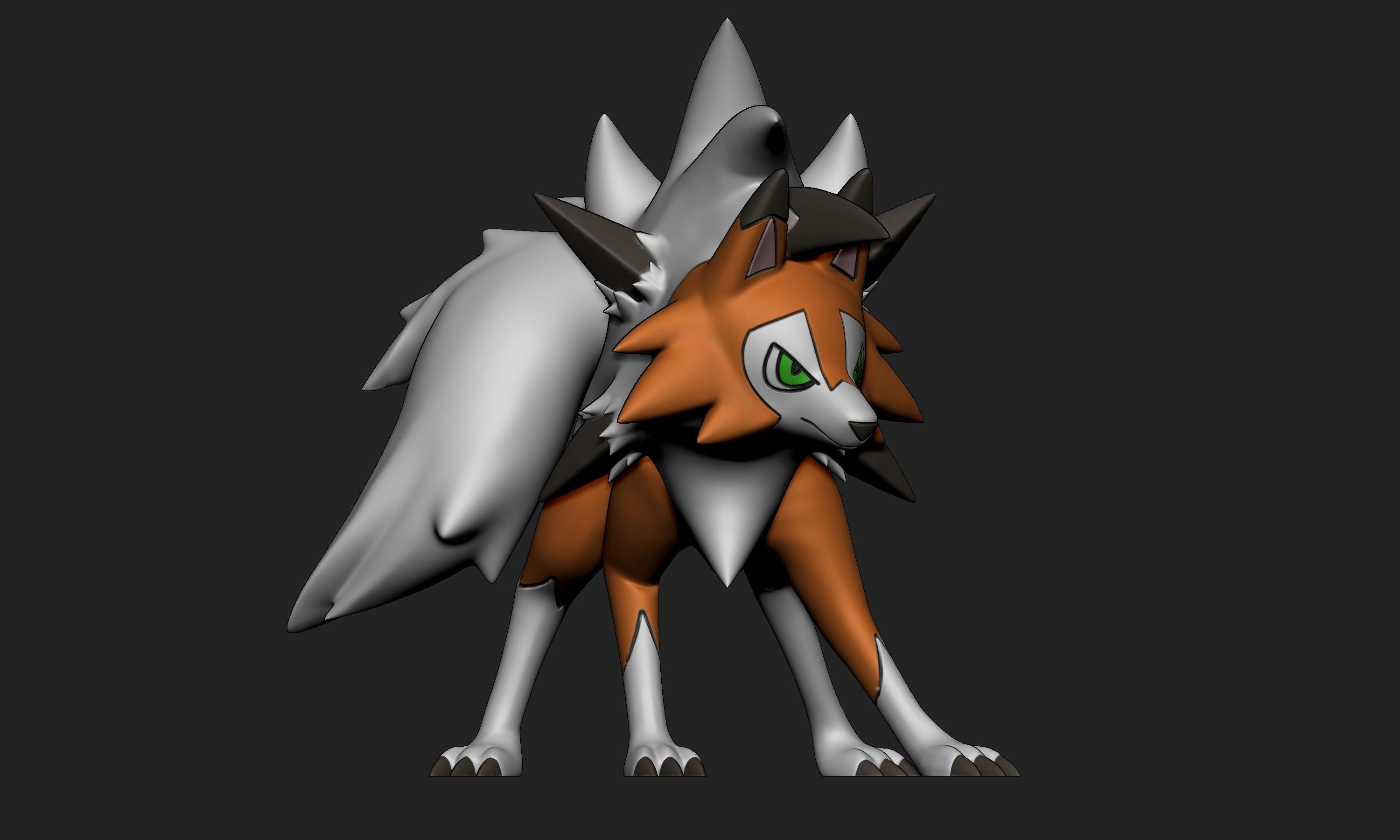 Pokemon - Lycanroc Dusk with 2 poses 3D model 3D printable | CGTrader