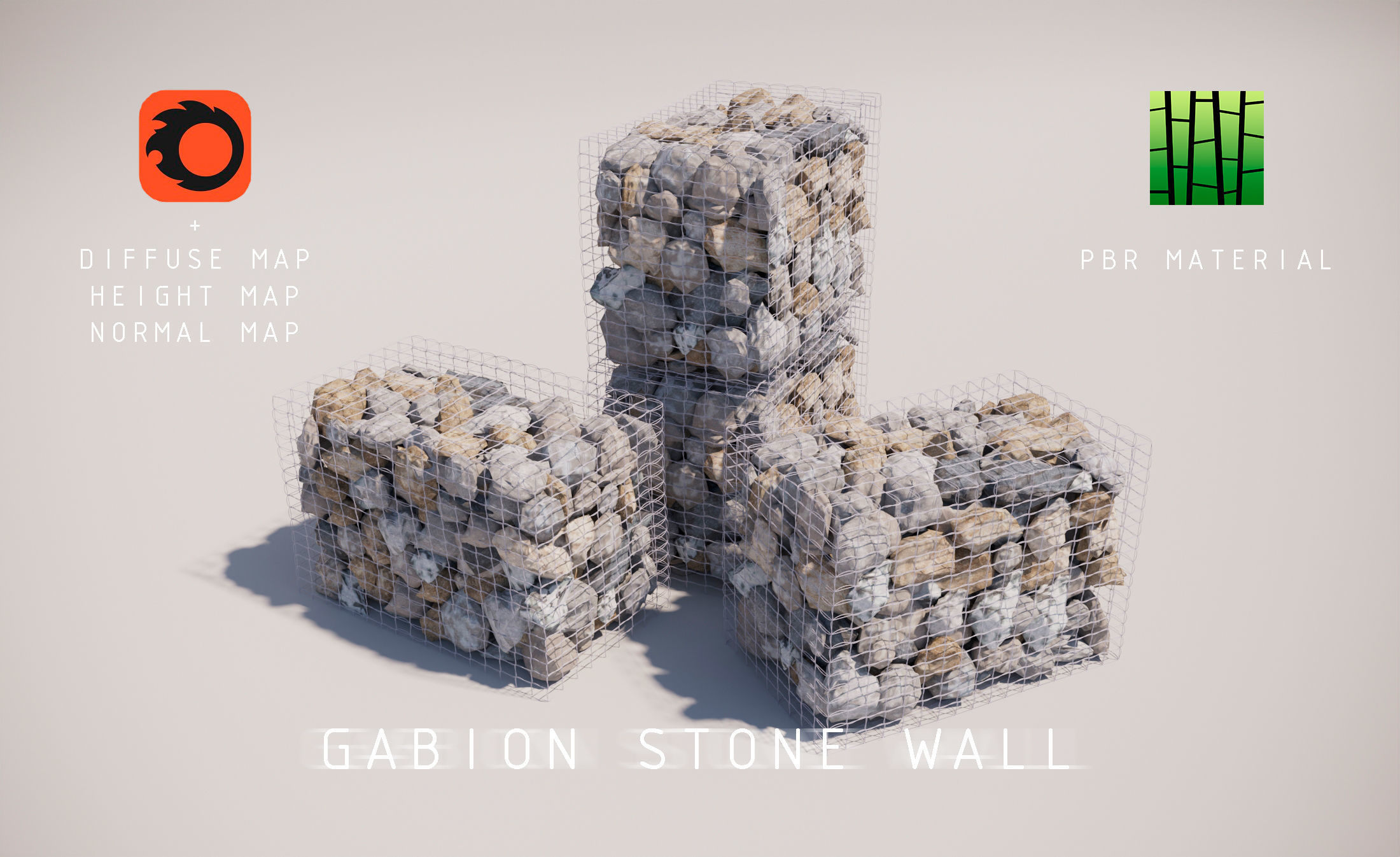 GABION STONE WALL 3D model | CGTrader