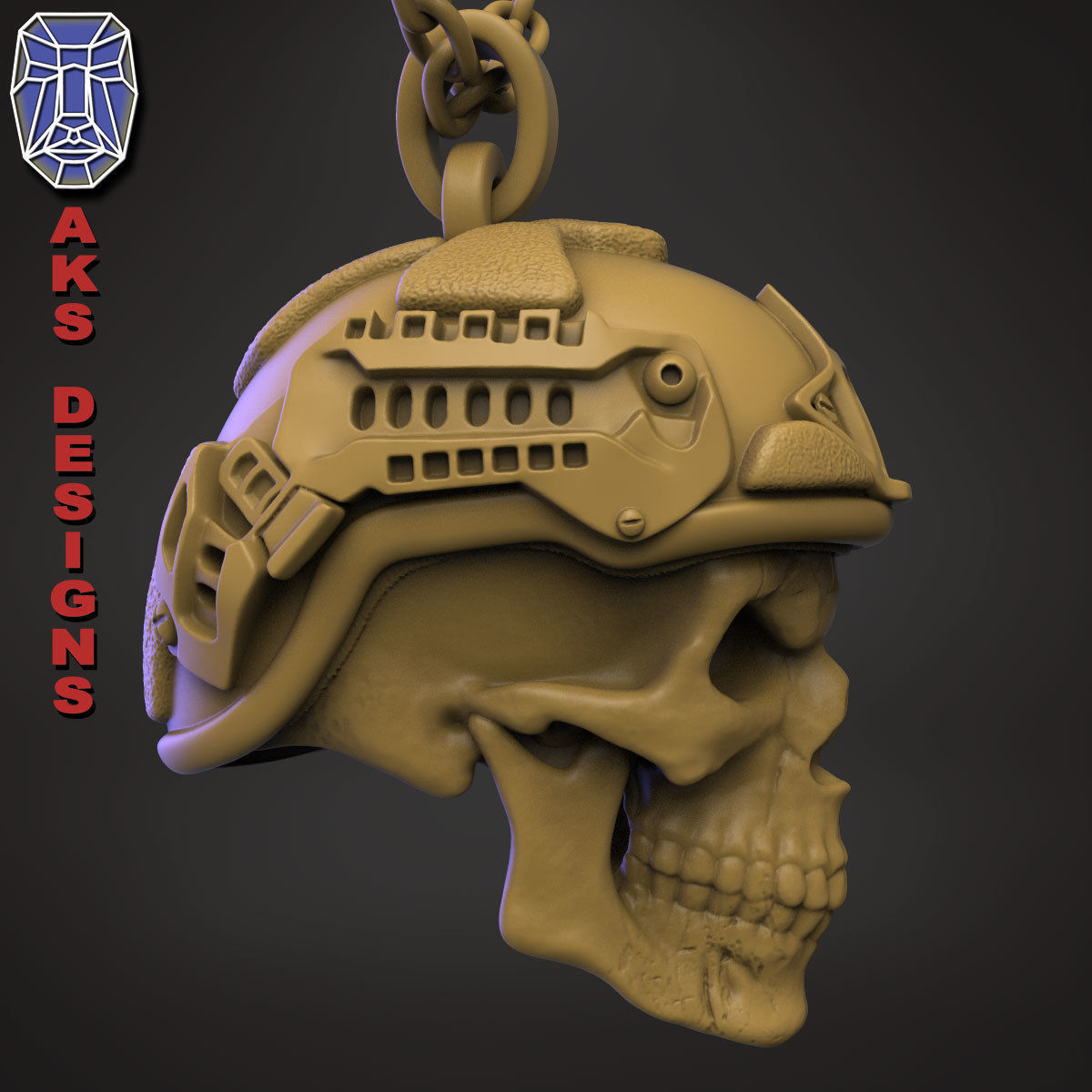 skull Pendant jewelry Army soldier v1 3D model 3D printable | CGTrader