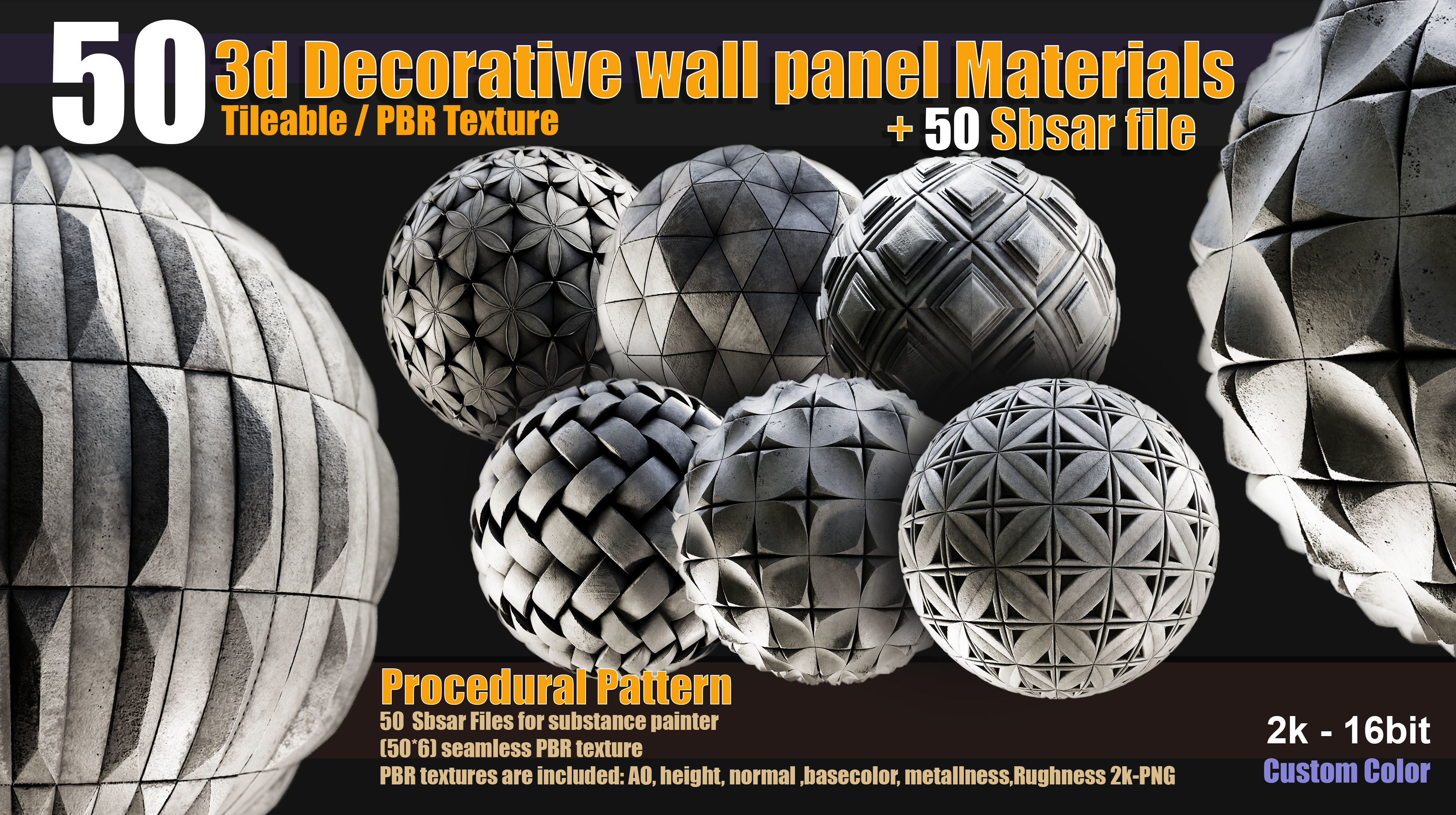 50 3d Decorative wall panel materials Texture | CGTrader