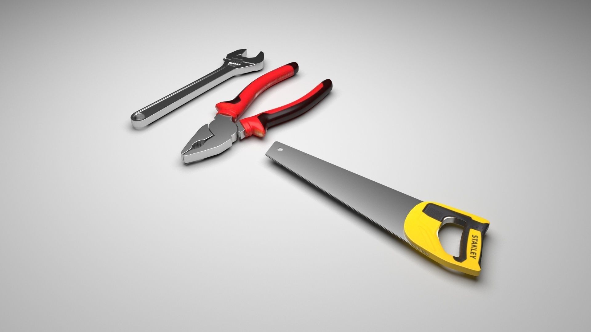3 Piece Tools Set 3D model | CGTrader