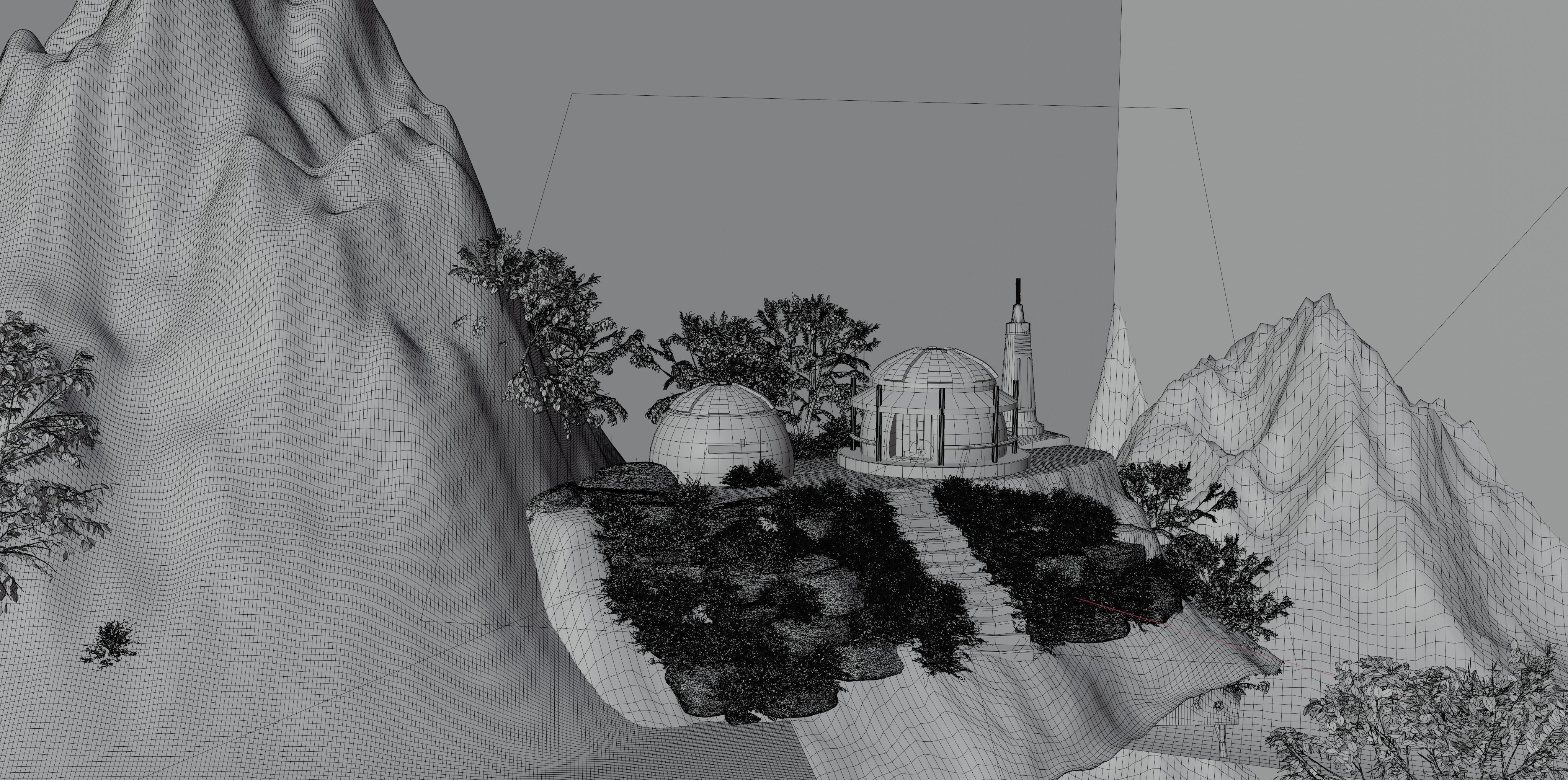 3D model 3d Low Poly Dark Concept Art Scene VR / AR / low-poly animated ...