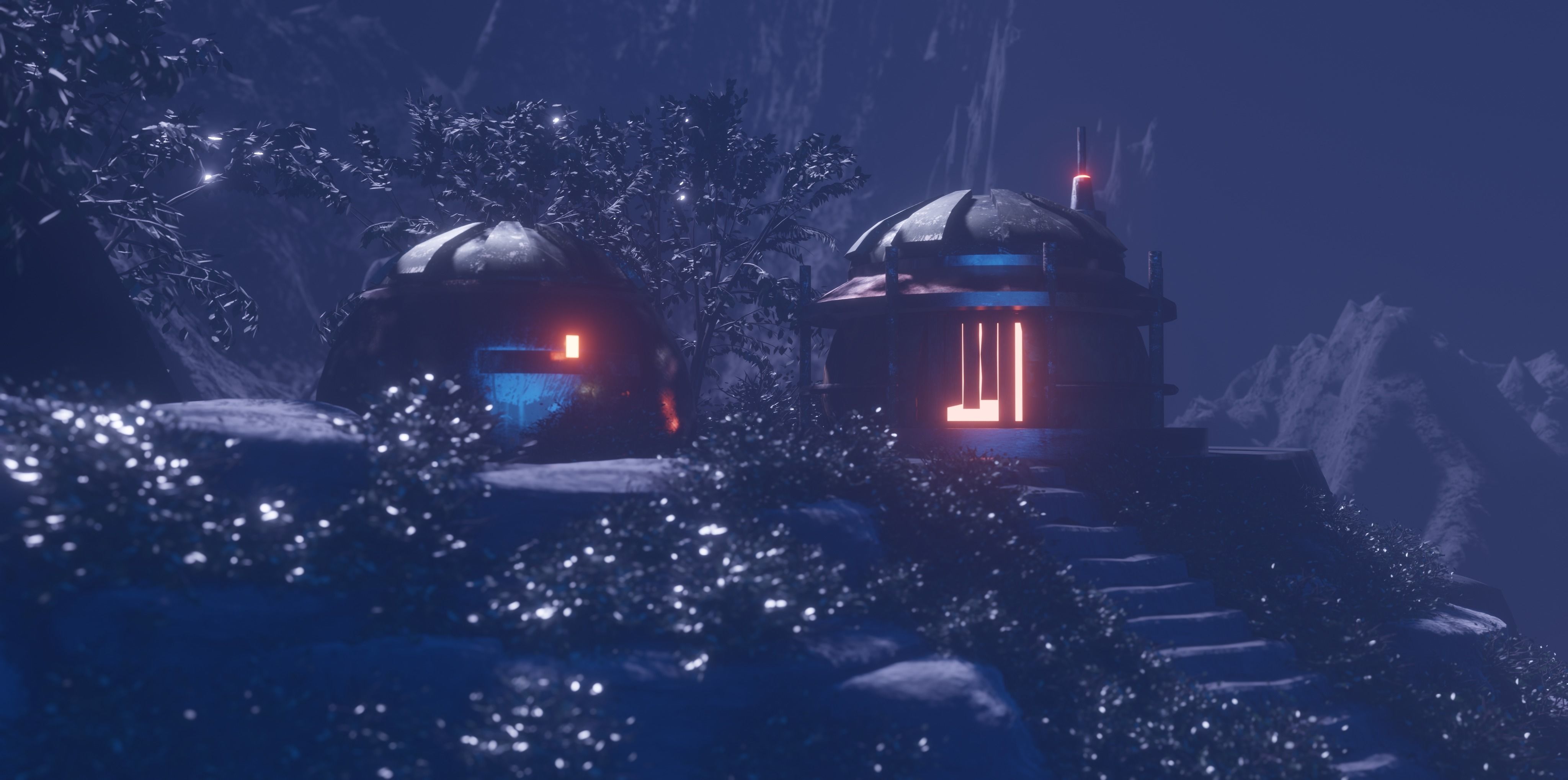 3D model 3d Low Poly Dark Concept Art Scene VR / AR / low-poly animated ...