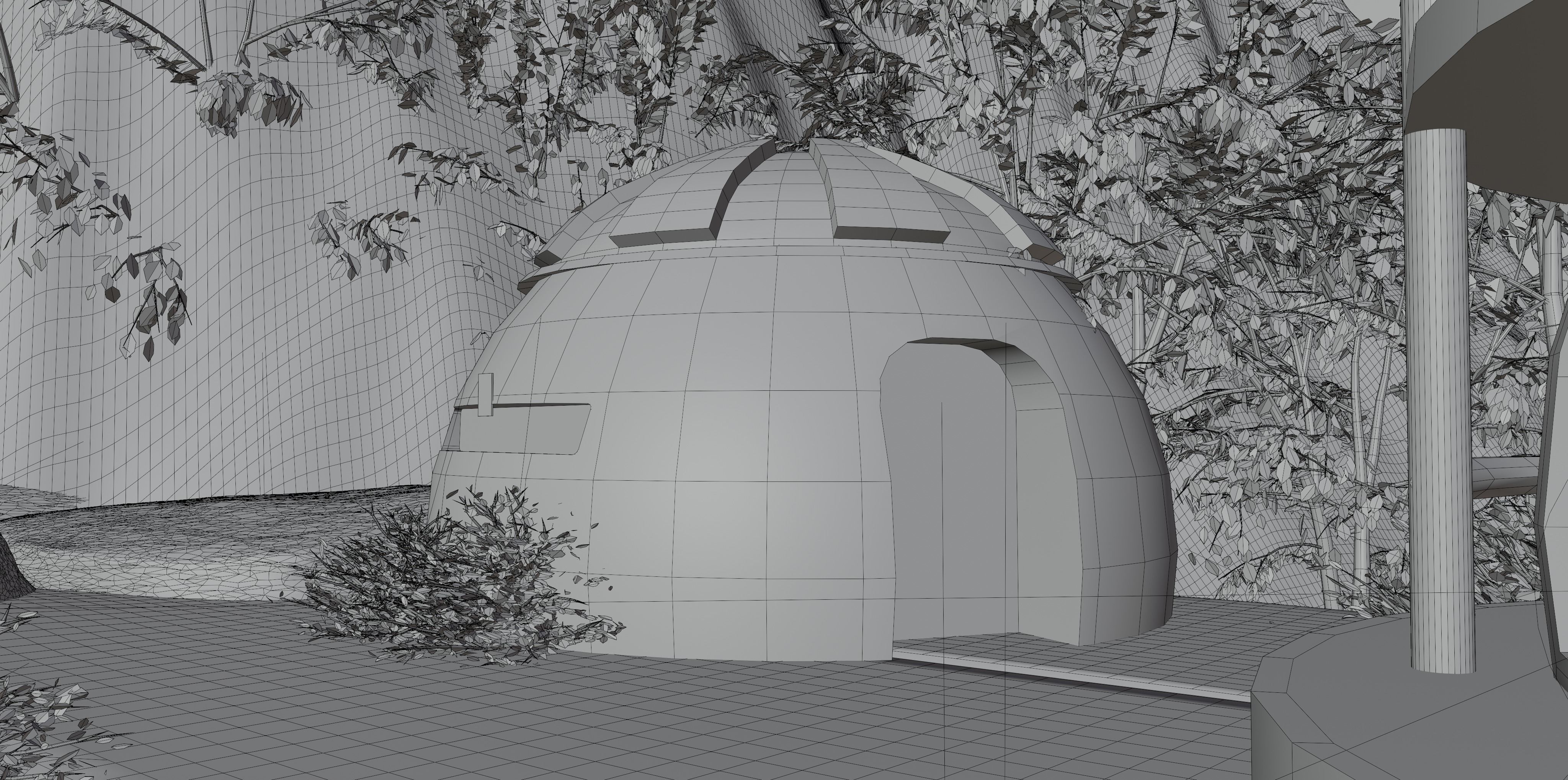 3D model 3d Low Poly Dark Concept Art Scene VR / AR / low-poly animated ...