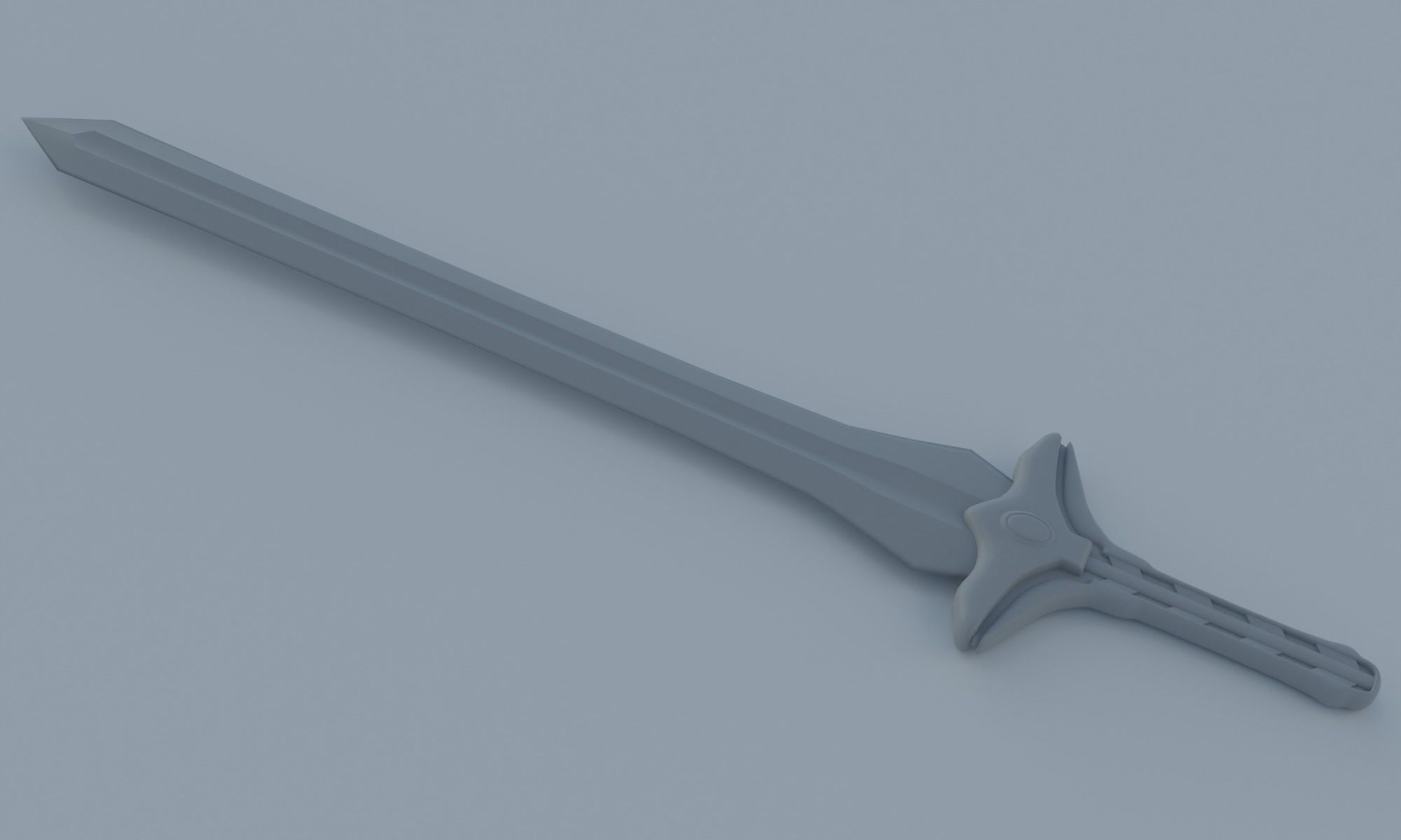3D model Fantasy sword low poly 3D model PBR weapon VR / AR / low-poly ...
