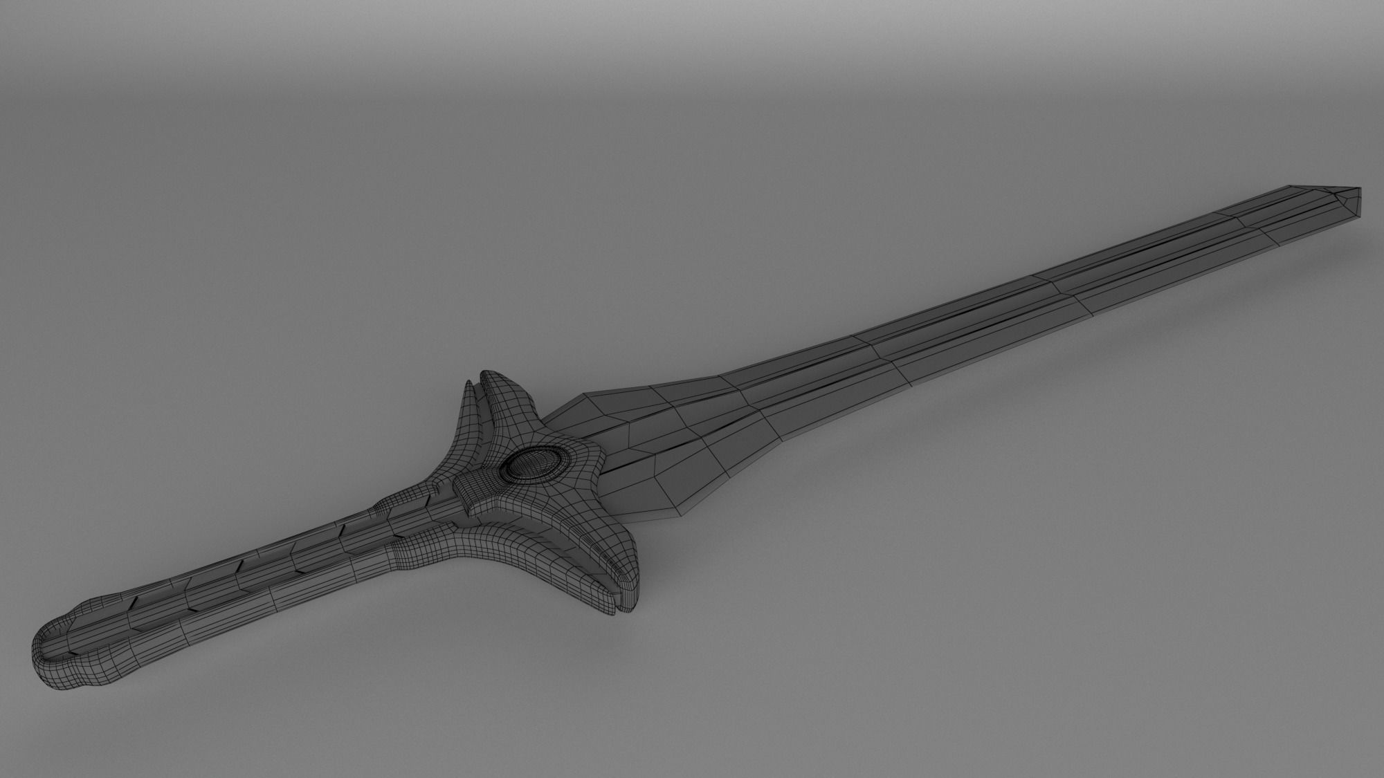 3D model Fantasy sword low poly 3D model PBR weapon VR / AR / low-poly ...