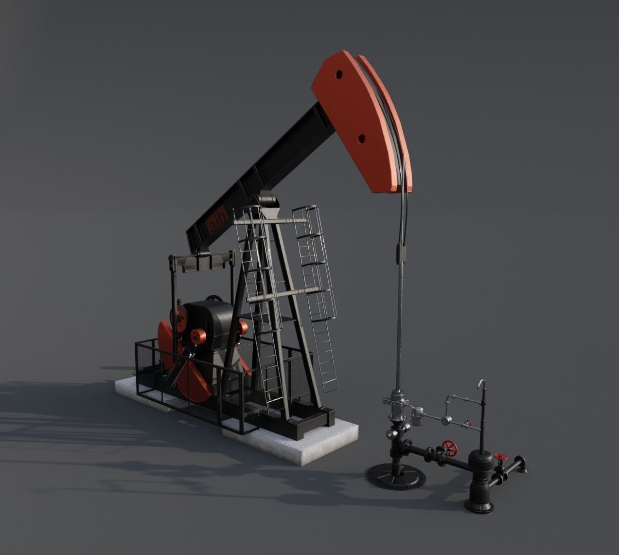 Oil pumpjack Animated Rigged PBR textures Cinematic Realistic 3D model ...