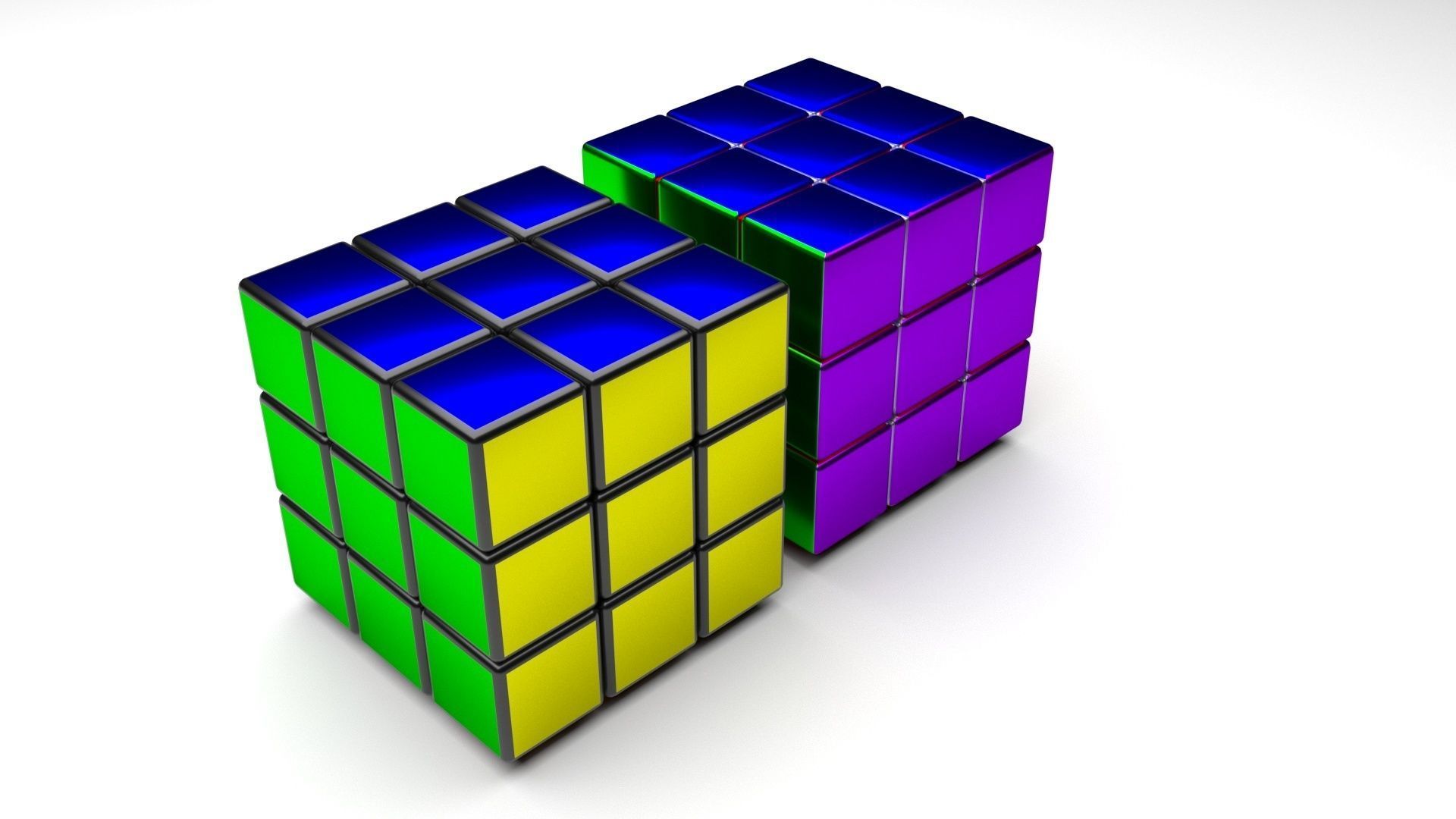 Metallic Rubiks Cube 3D model | CGTrader
