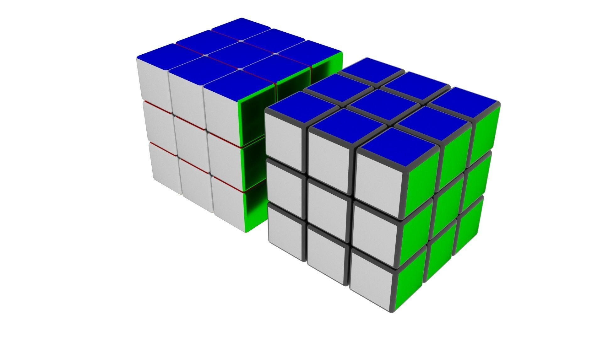 Metallic Rubiks Cube 3D model | CGTrader