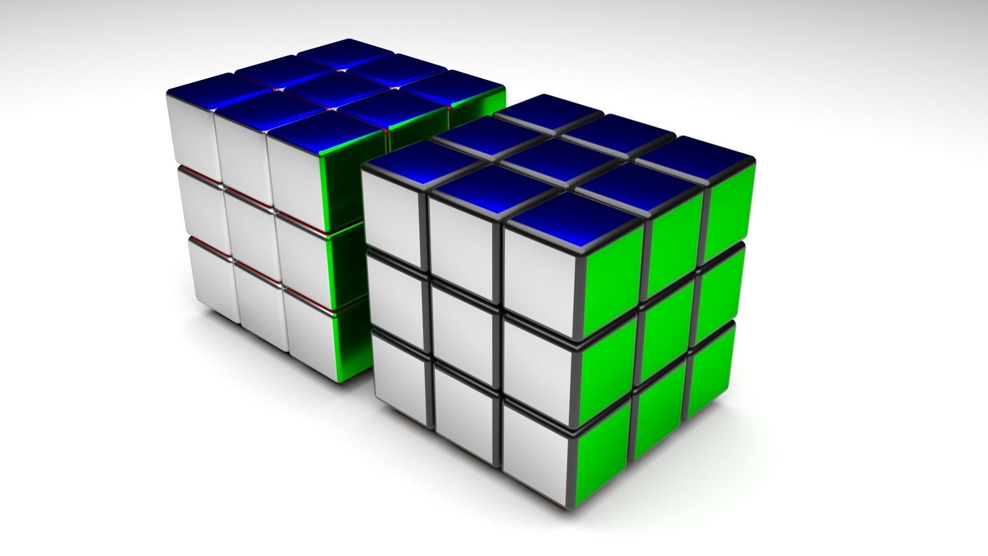 Metallic Rubiks Cube 3D model | CGTrader