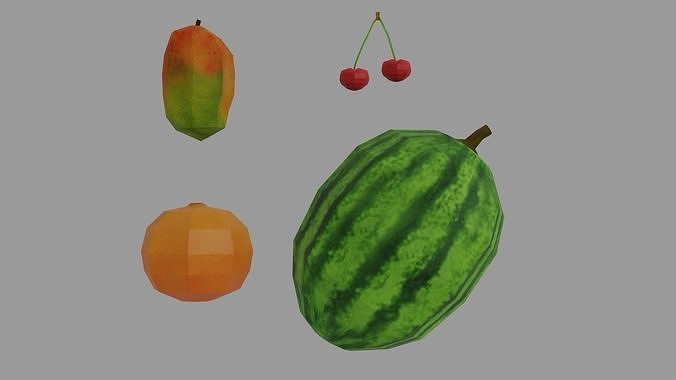 lowpoly fruits pack 3D model | CGTrader