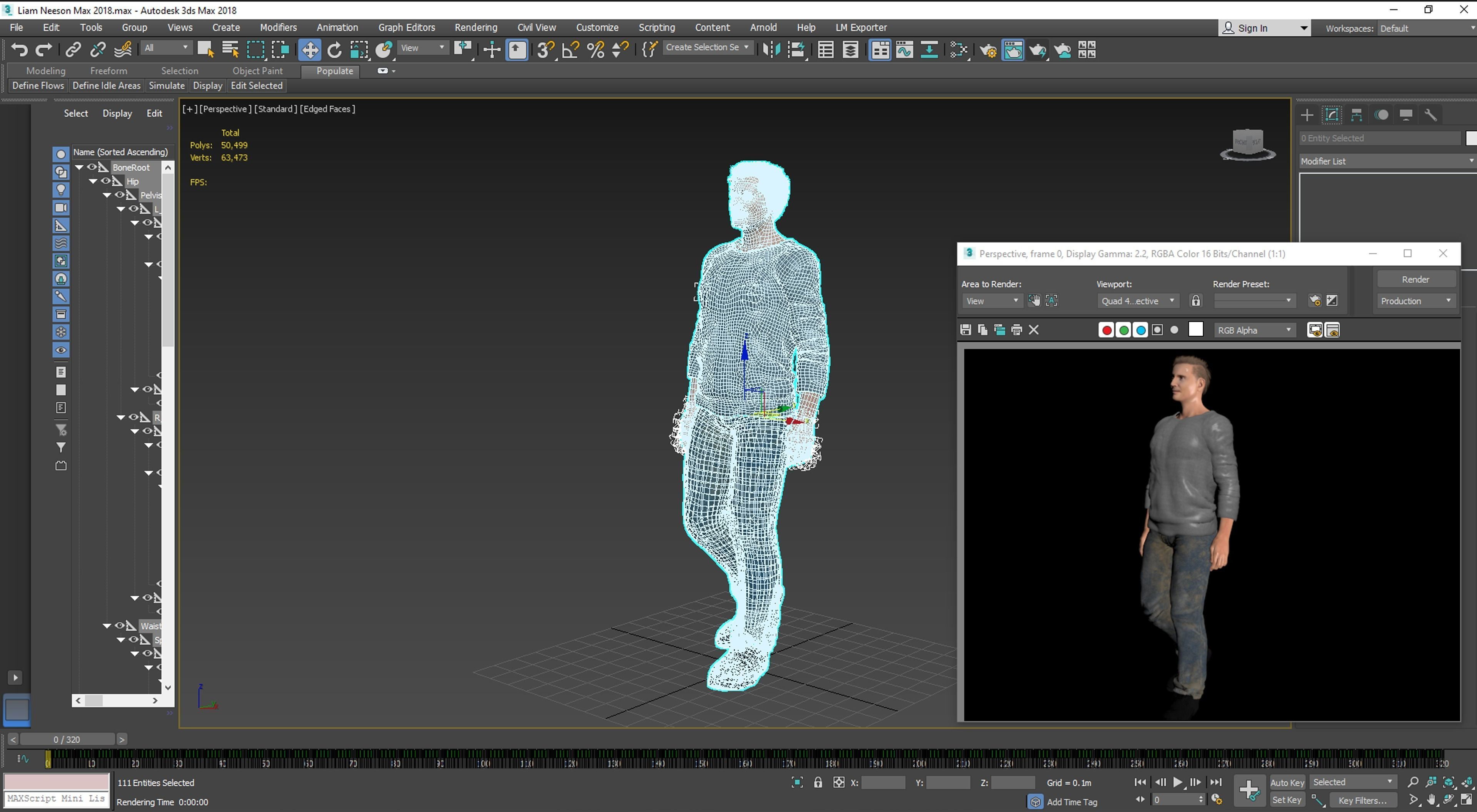 3D model Liam Neeson 3D Rigged model ready for animation VR / AR / low ...